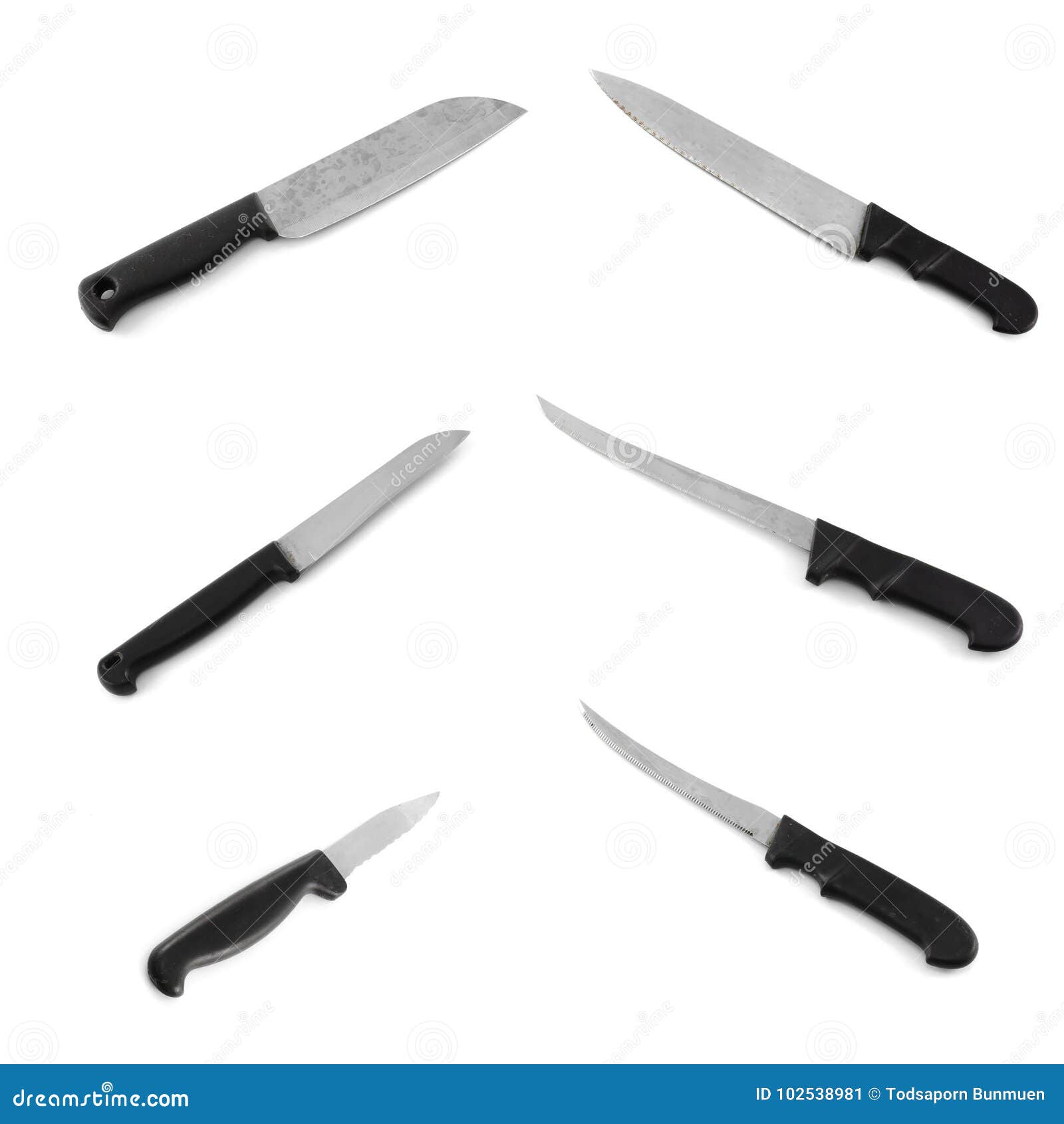 Set Knife Isolated White Background Stock Image - Image of white, knife ...