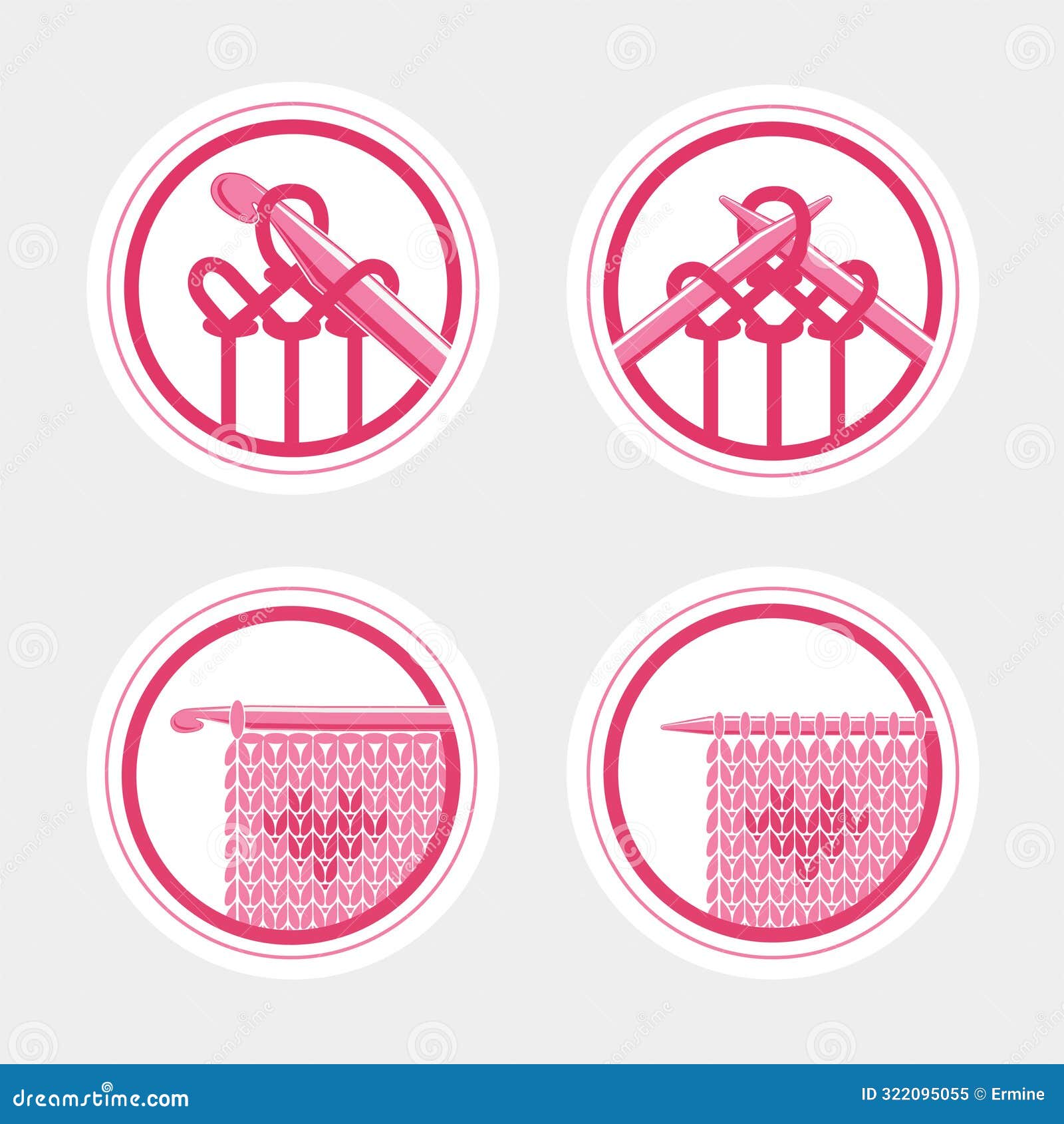 Set Knitting Logos and Labels Stock Vector - Illustration of decor ...