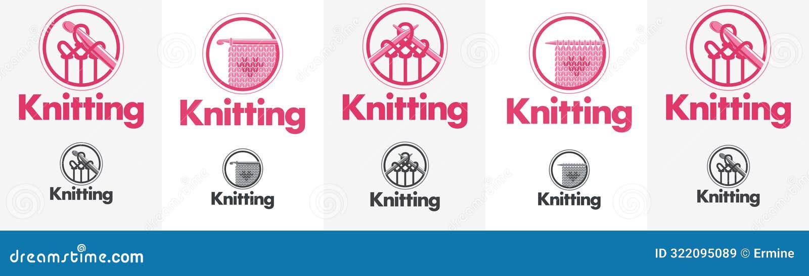 Set Knitting Logos and Labels Stock Vector - Illustration of clothes ...