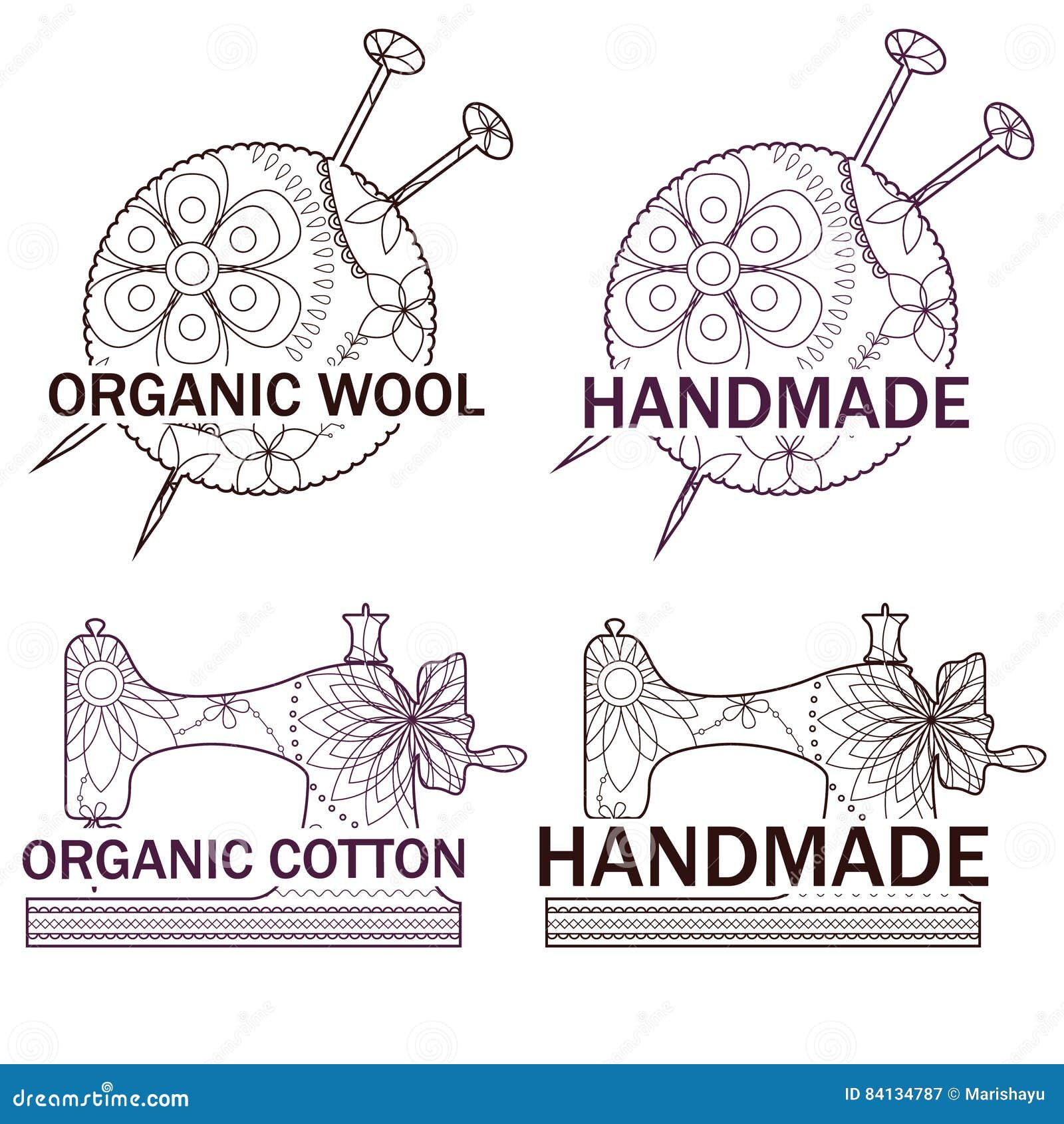 Set Of Six Sewing Logos (vector) | CartoonDealer.com #60436967