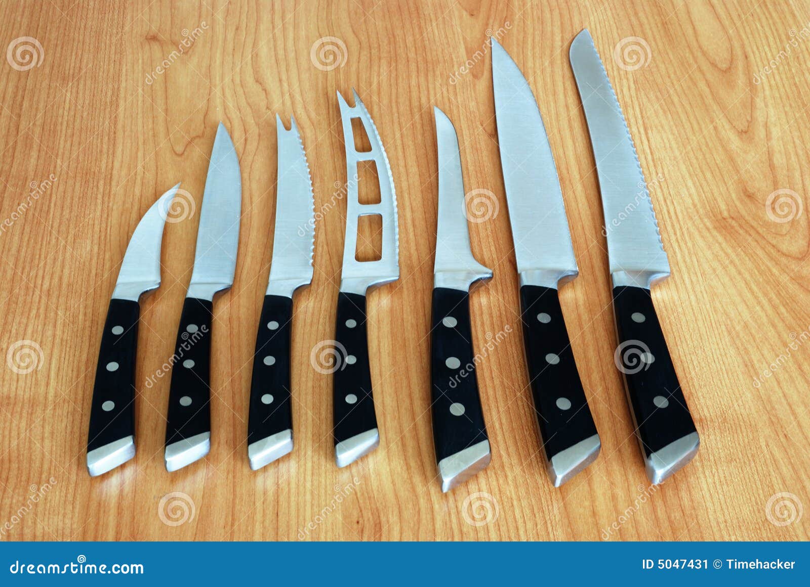 Set of knives stock image. Image of type, black, grips - 5047431