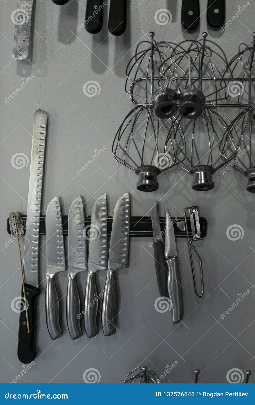 Set of Kitchen Utensils on the Magnet Stock Photo - Image of ...