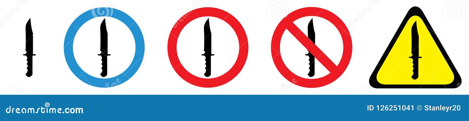 Set of Knives Warning Signs Stock Vector - Illustration of durable ...