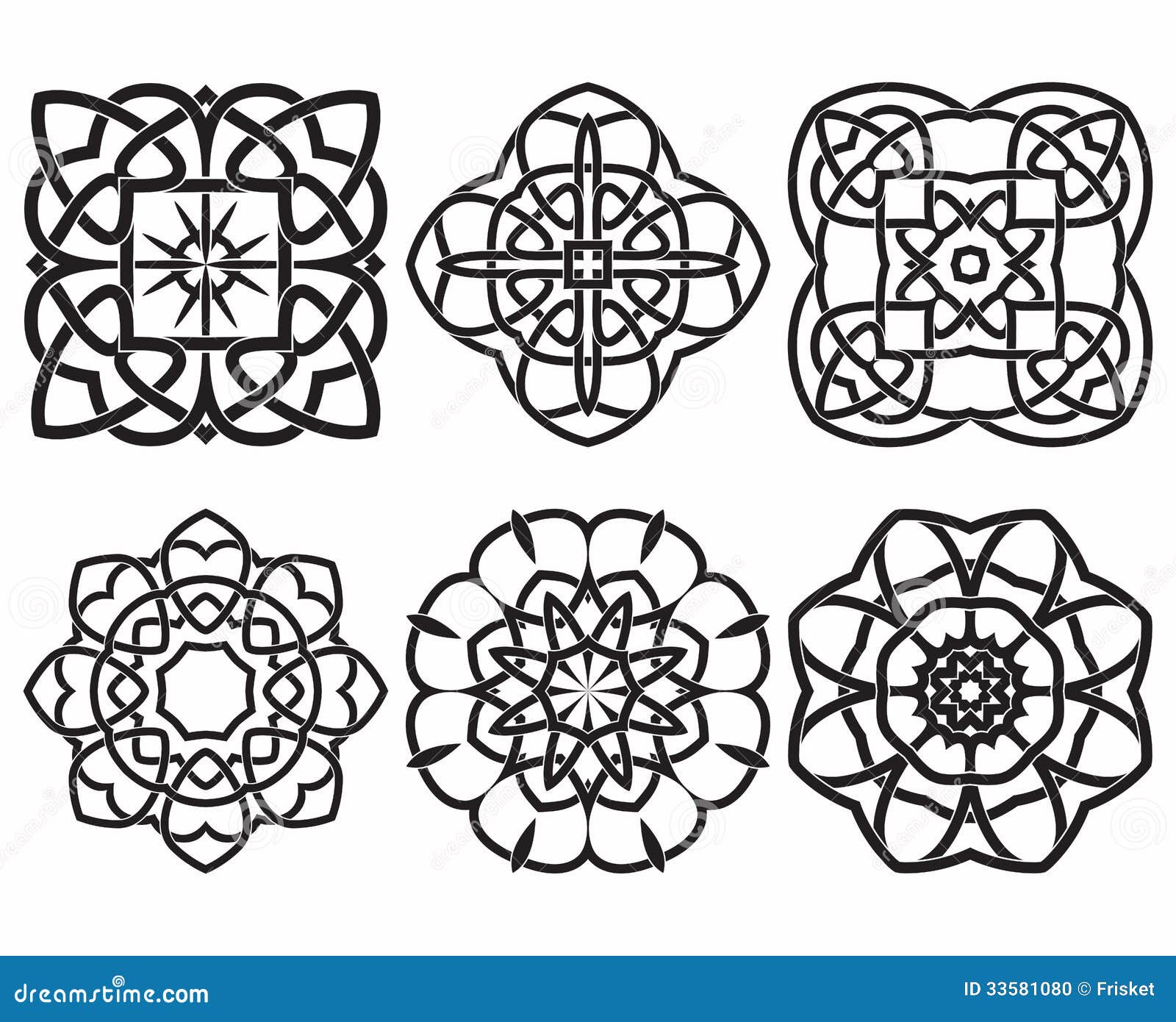 Set of Knot Design Geometric Elements Stock Vector - Illustration of ...