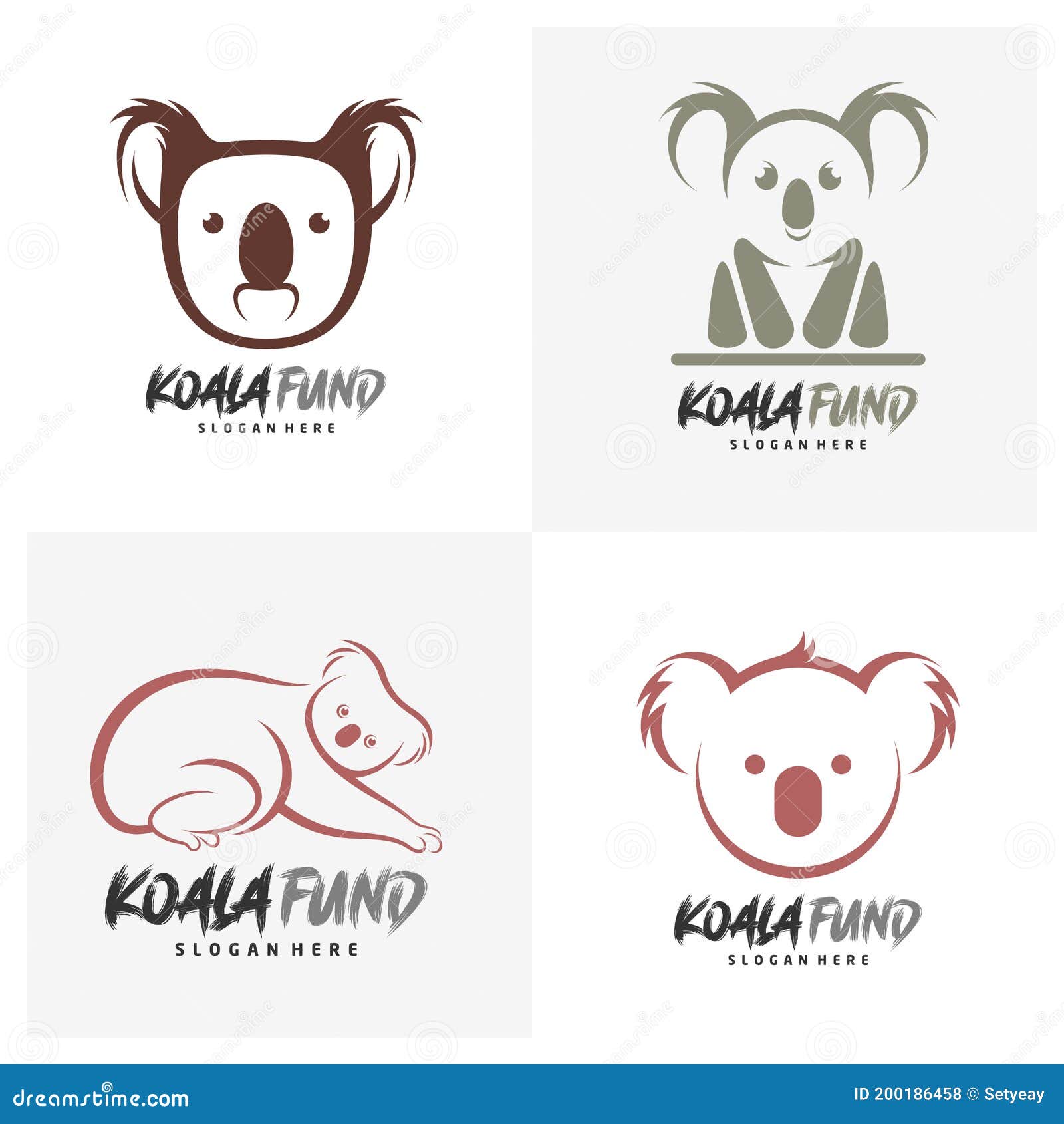 Set of Koala Logo Design Vector. Illustration Design Koala Logo ...