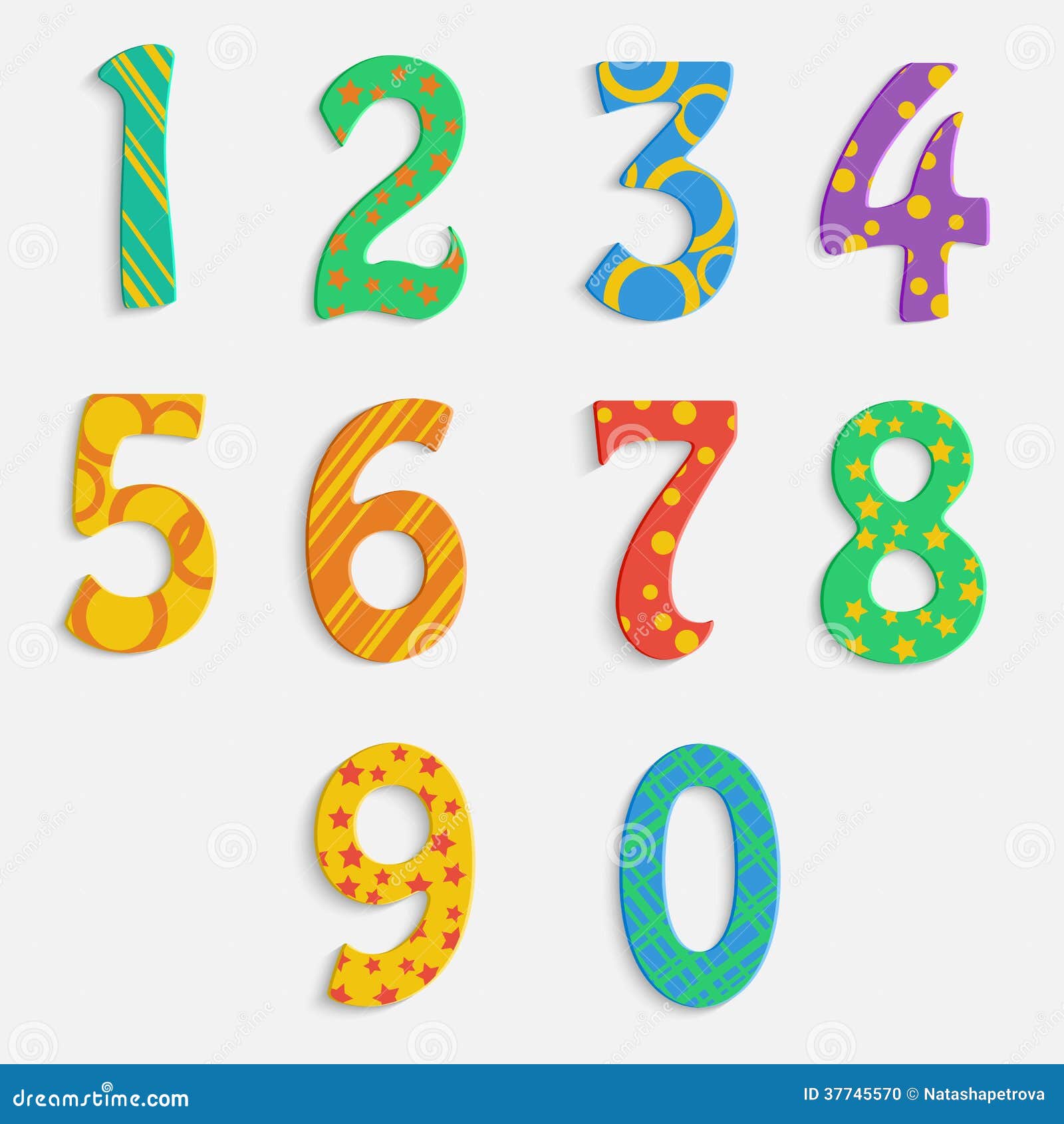 Set kolorowe cyfry ilustracja wektor. Ilustracja złożonej z ...