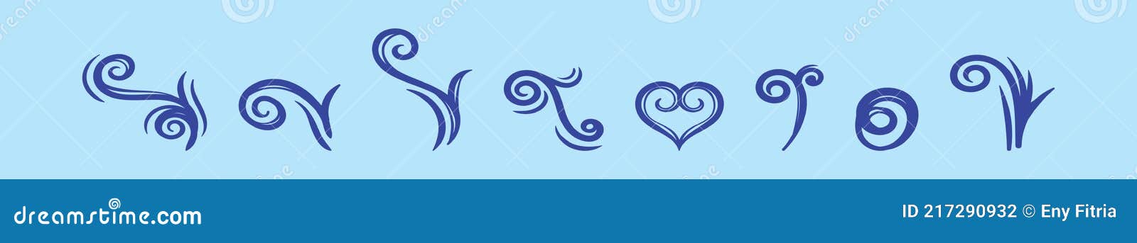 Set of Koru Cartoon Icon Design Template with Various Models. Vector ...