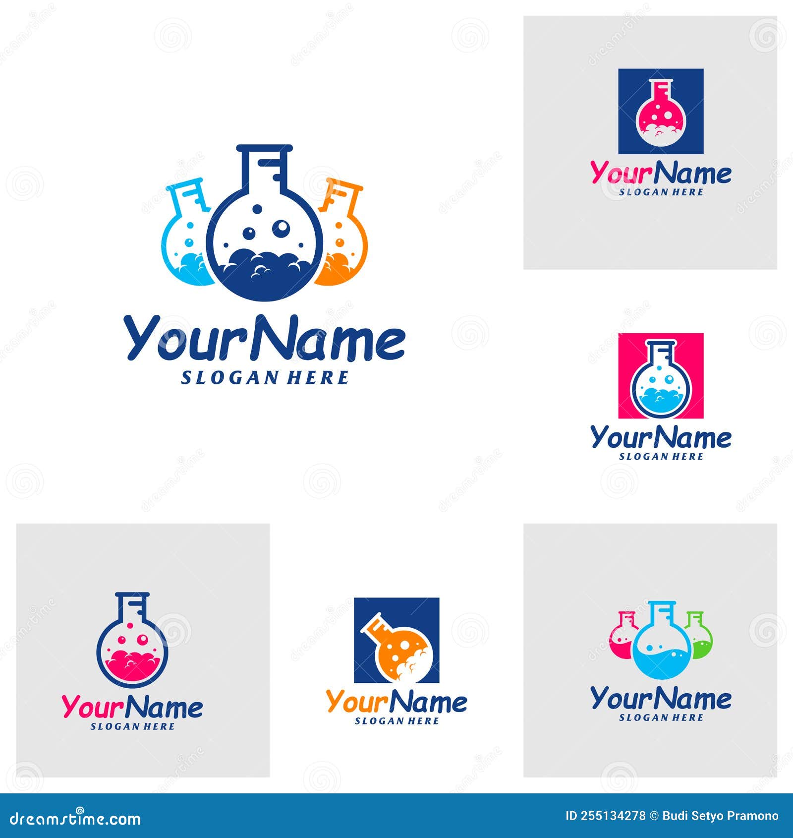 Set of Lab Logo Design Template. Science Lab Logo Concept Vector Stock ...