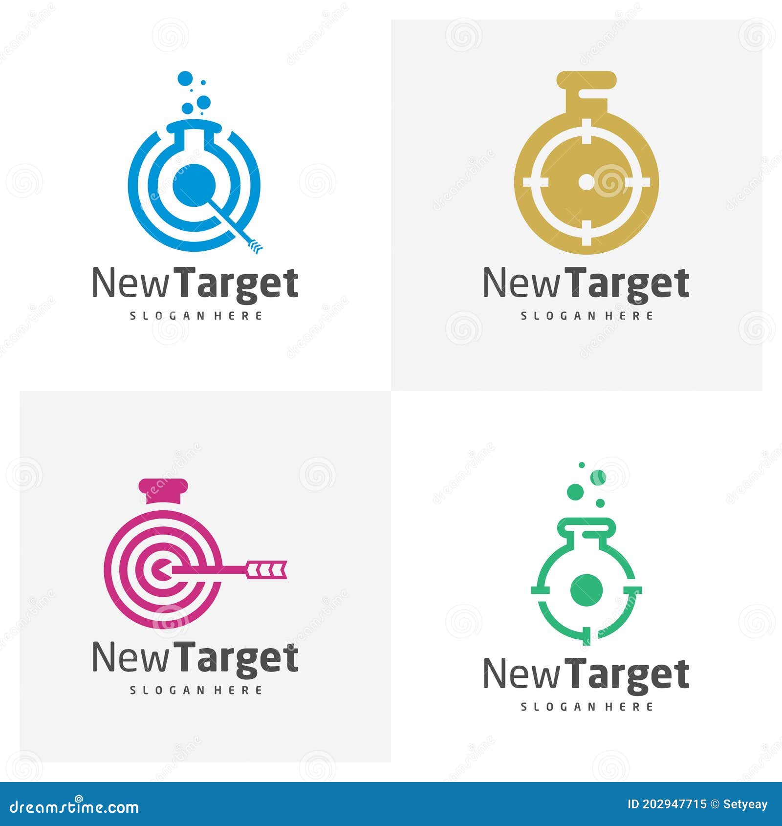 Set of Lab Target Logo Vector Template, Creative Target Logo Design ...