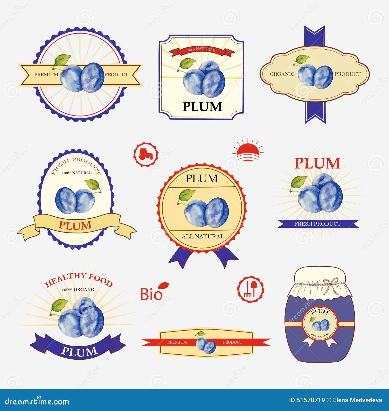 Set of label design stock vector. Illustration of premium - 51570719