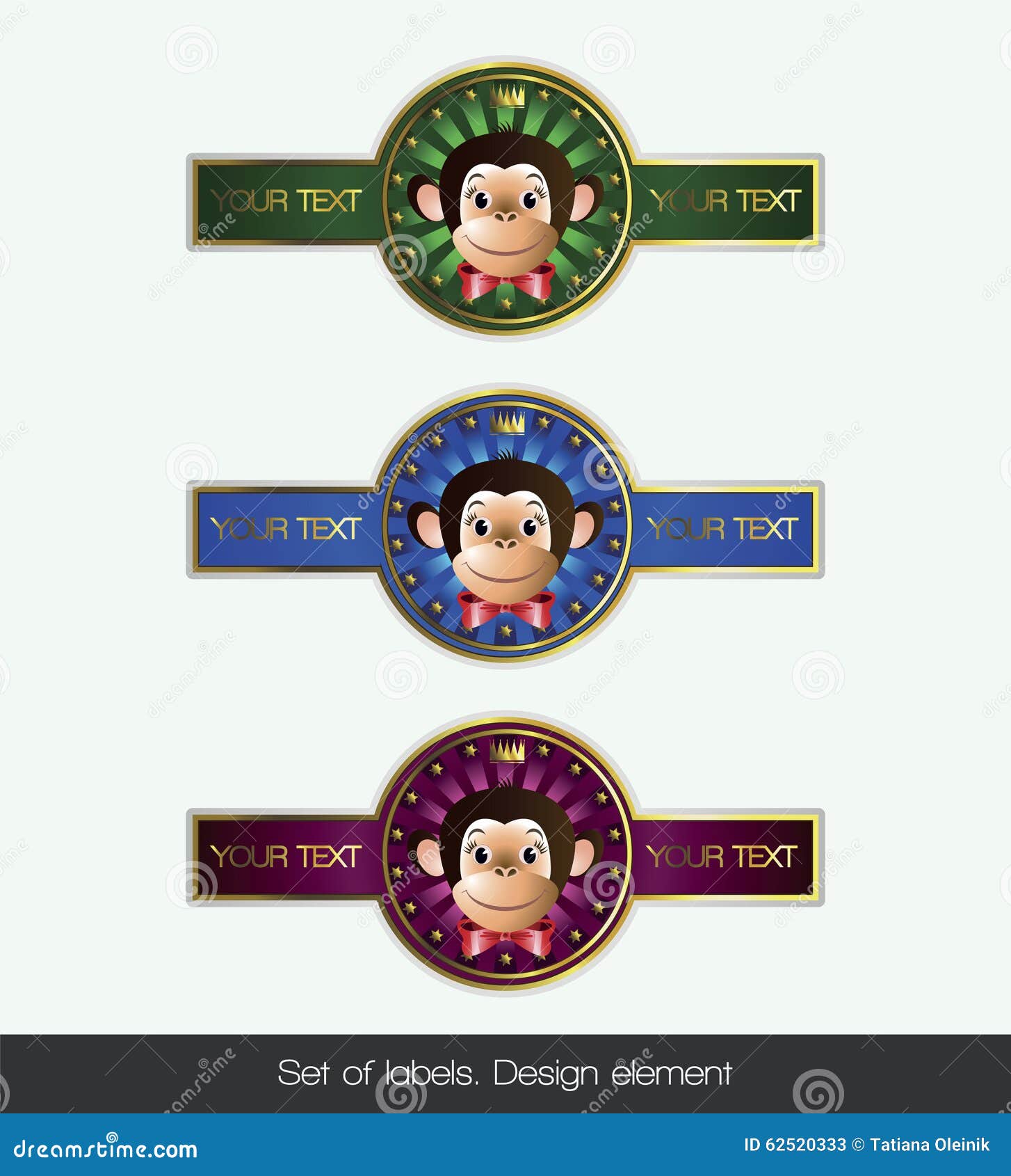 Set label with monkey stock vector. Illustration of nature - 62520333