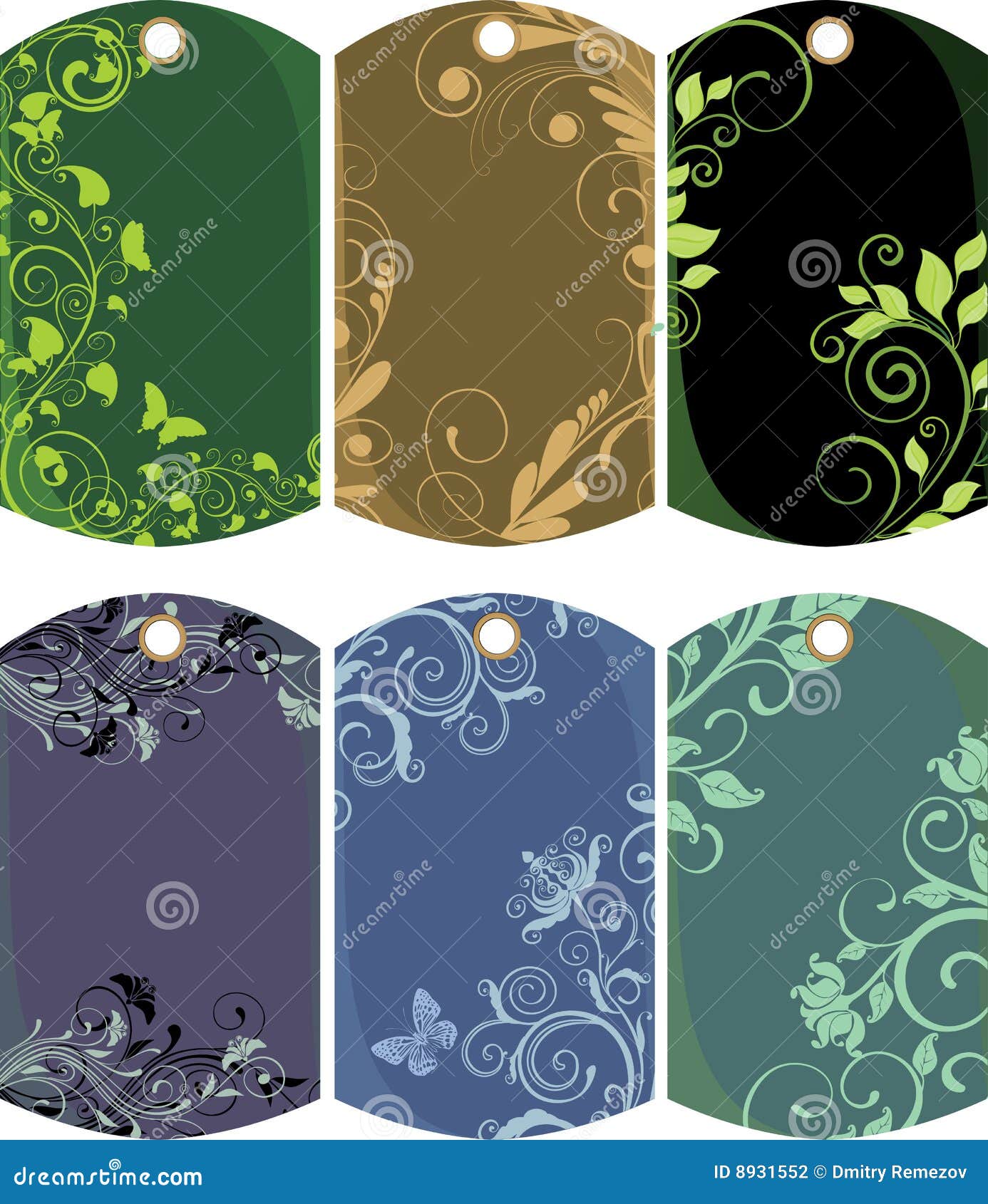 Set of labels stock vector. Illustration of paper, ornate - 8931552