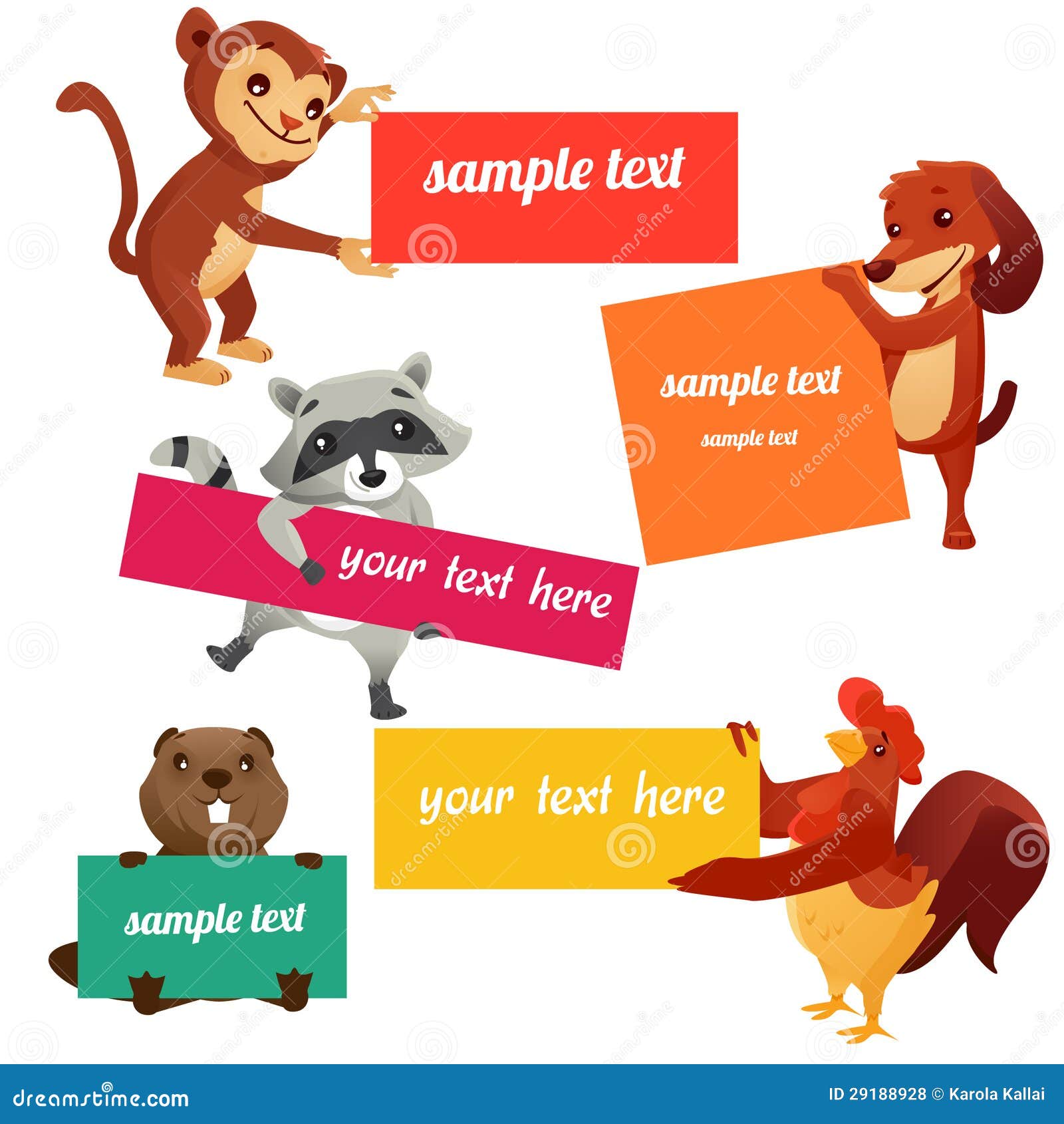 Set of labels with animals stock vector. Illustration of sale - 29188928