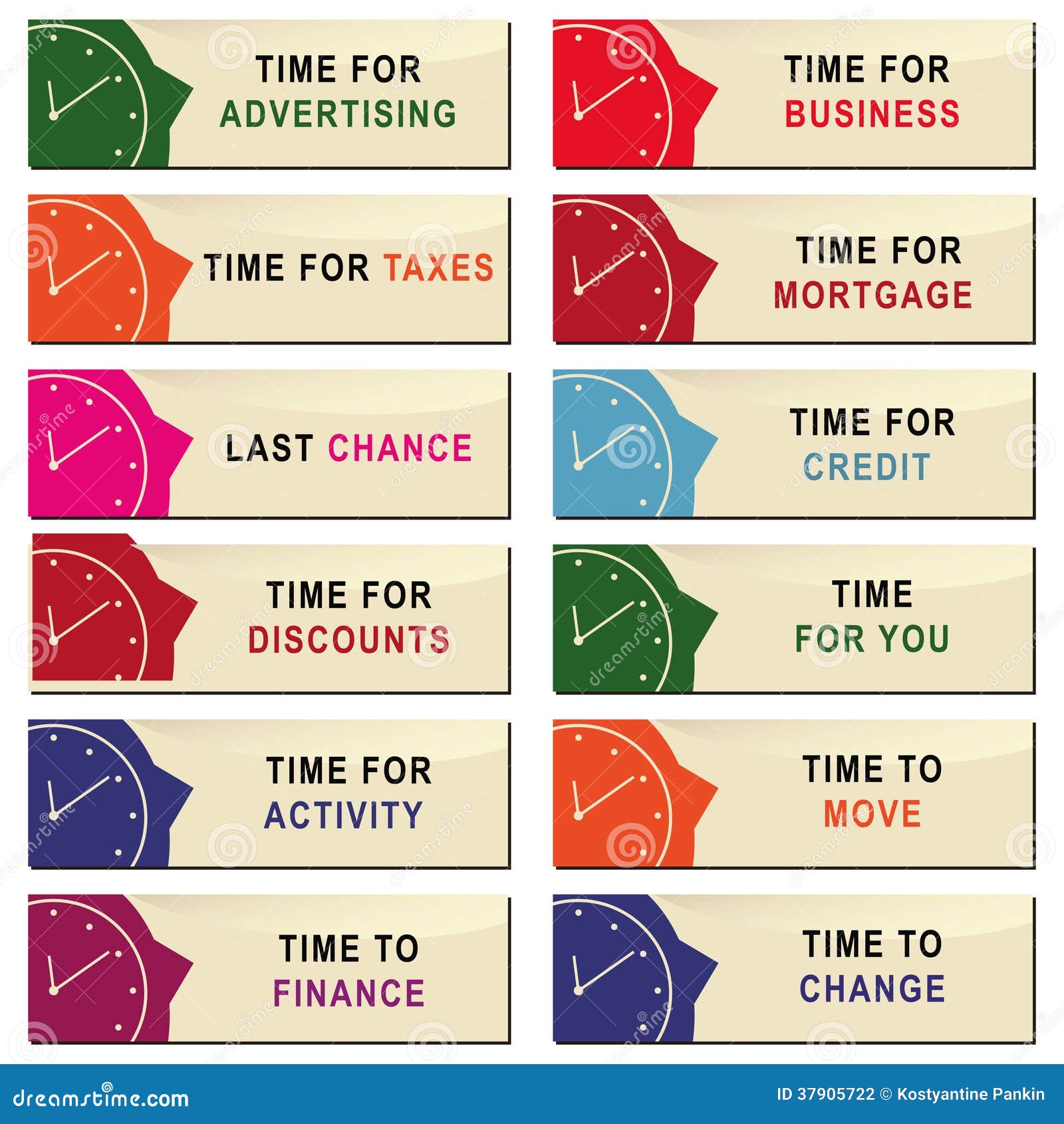 Set of labels for business stock vector. Illustration of time - 37905722