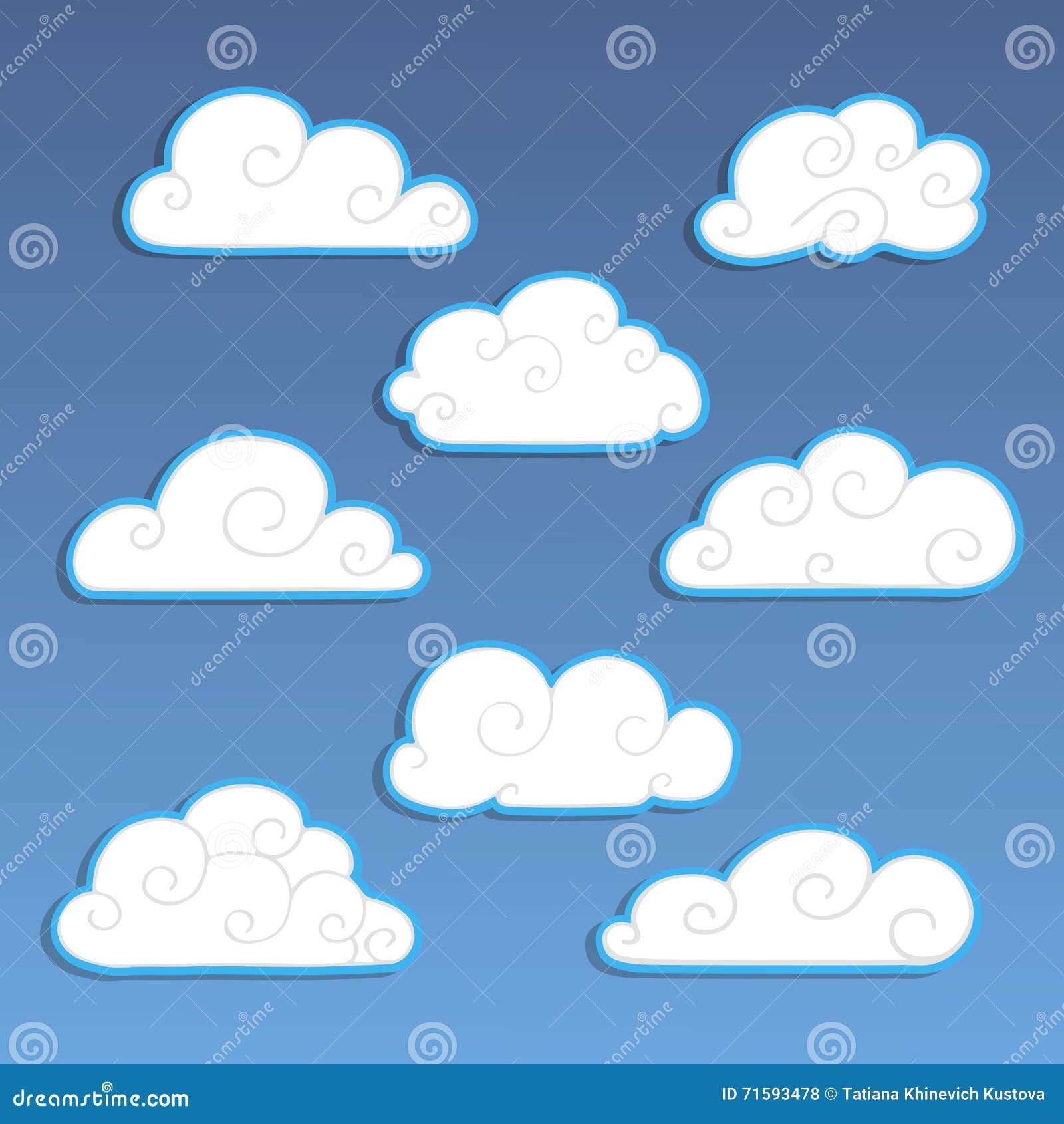 A Set of Labels. Clouds stock vector. Illustration of shape - 71593478