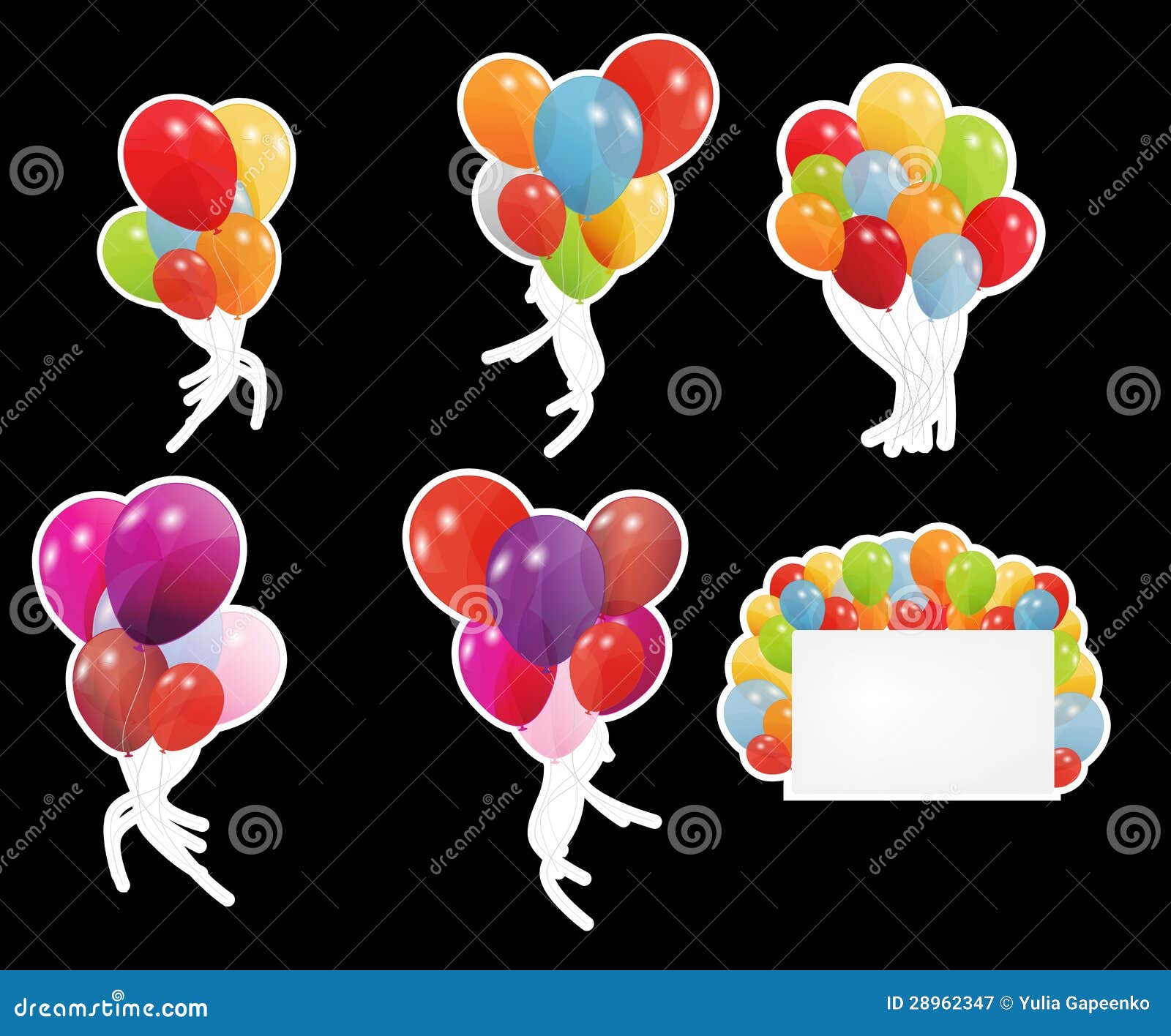 Set of Labels with Colored Ballons, Vector Stock Vector - Illustration ...