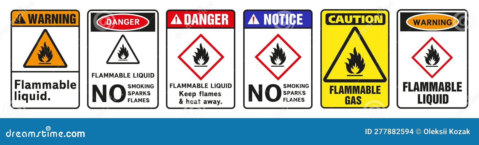 A Set of Labels for Containers with Hazardous Liquid Materials Stock ...