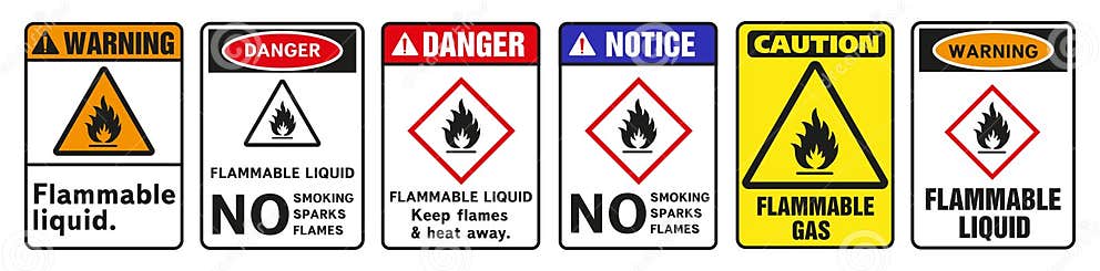 A Set of Labels for Containers with Hazardous Liquid Materials Stock ...
