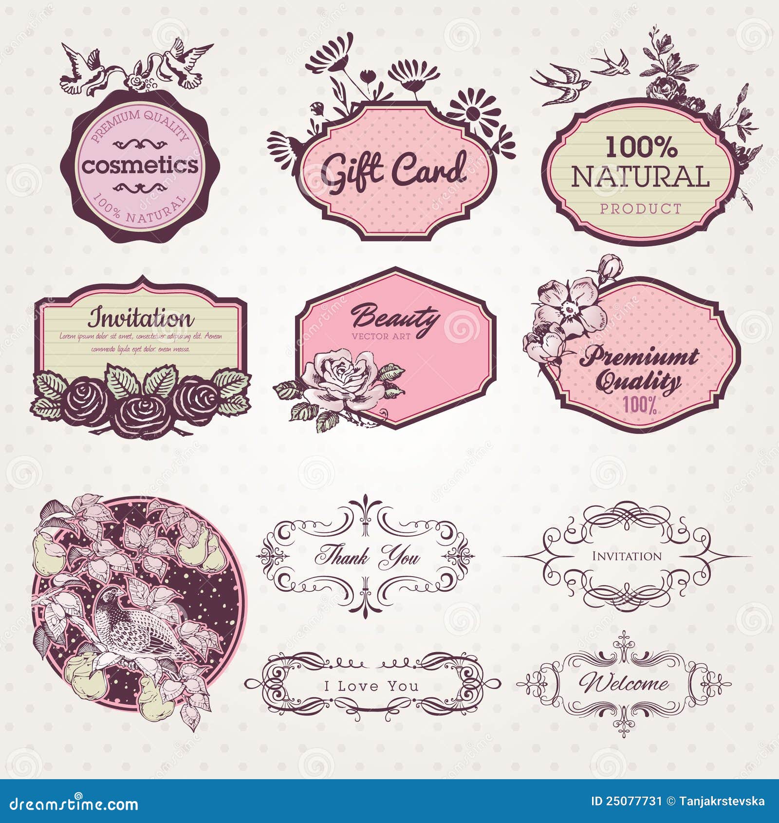 Set of labels and elements stock vector. Illustration of gift - 25077731