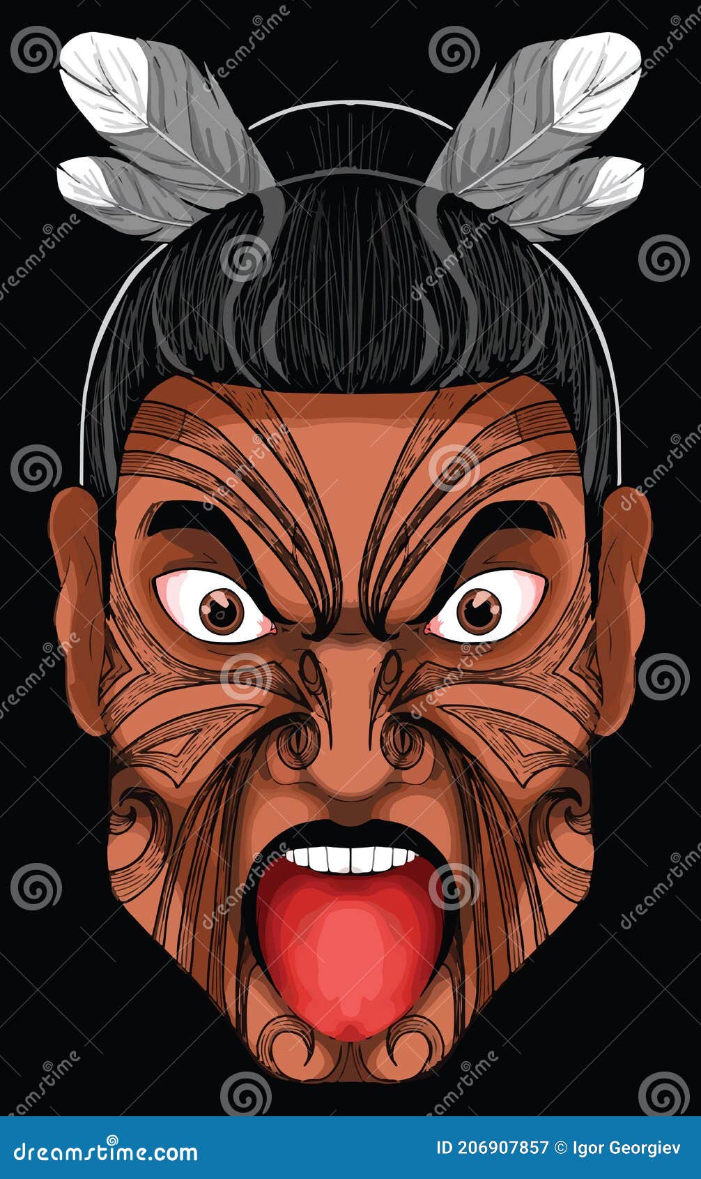Ranginui And Papatuanuku Poster Template. Cartoon Vector ...
