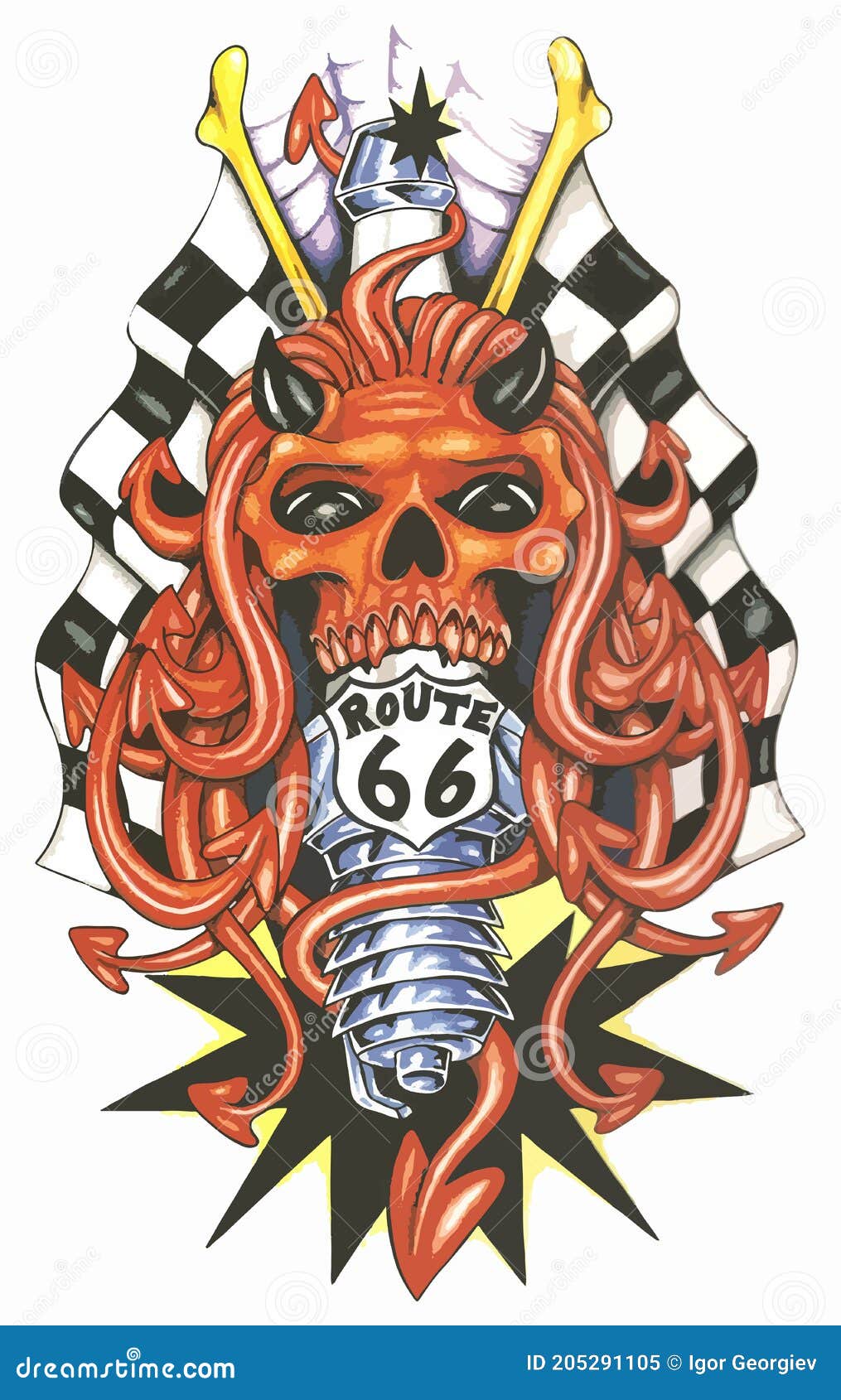 Hot Rot Tattoo. Set of Labels and Elements. Vector Set Illustration ...