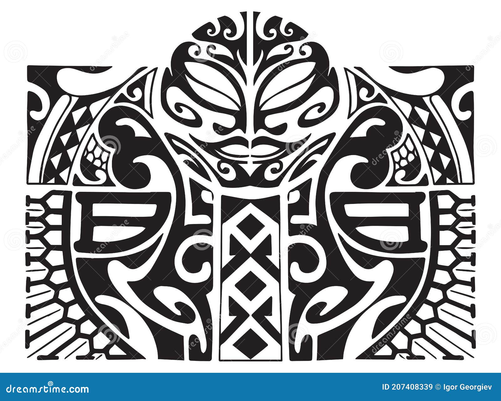 Maori Sun Tattoo Flash. Set of Labels and Elements. Vector Set ...