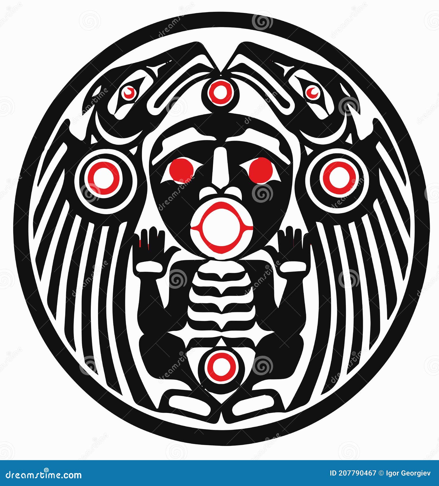 Traditional Heida Indians Tattoo Flash. Stock Vector - Illustration of ...