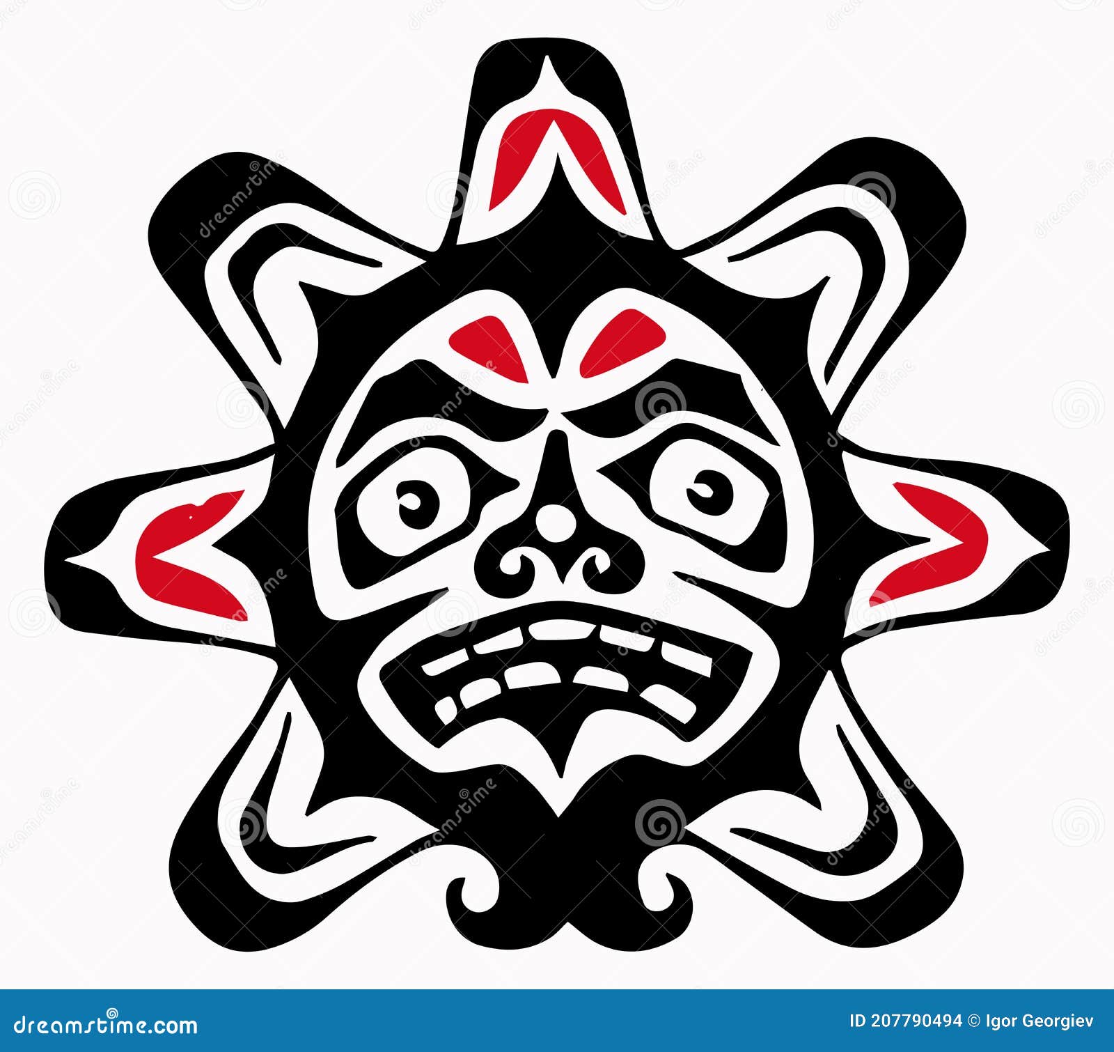 Traditional Heida Indians Tattoo Flash. Stock Vector - Illustration of ...
