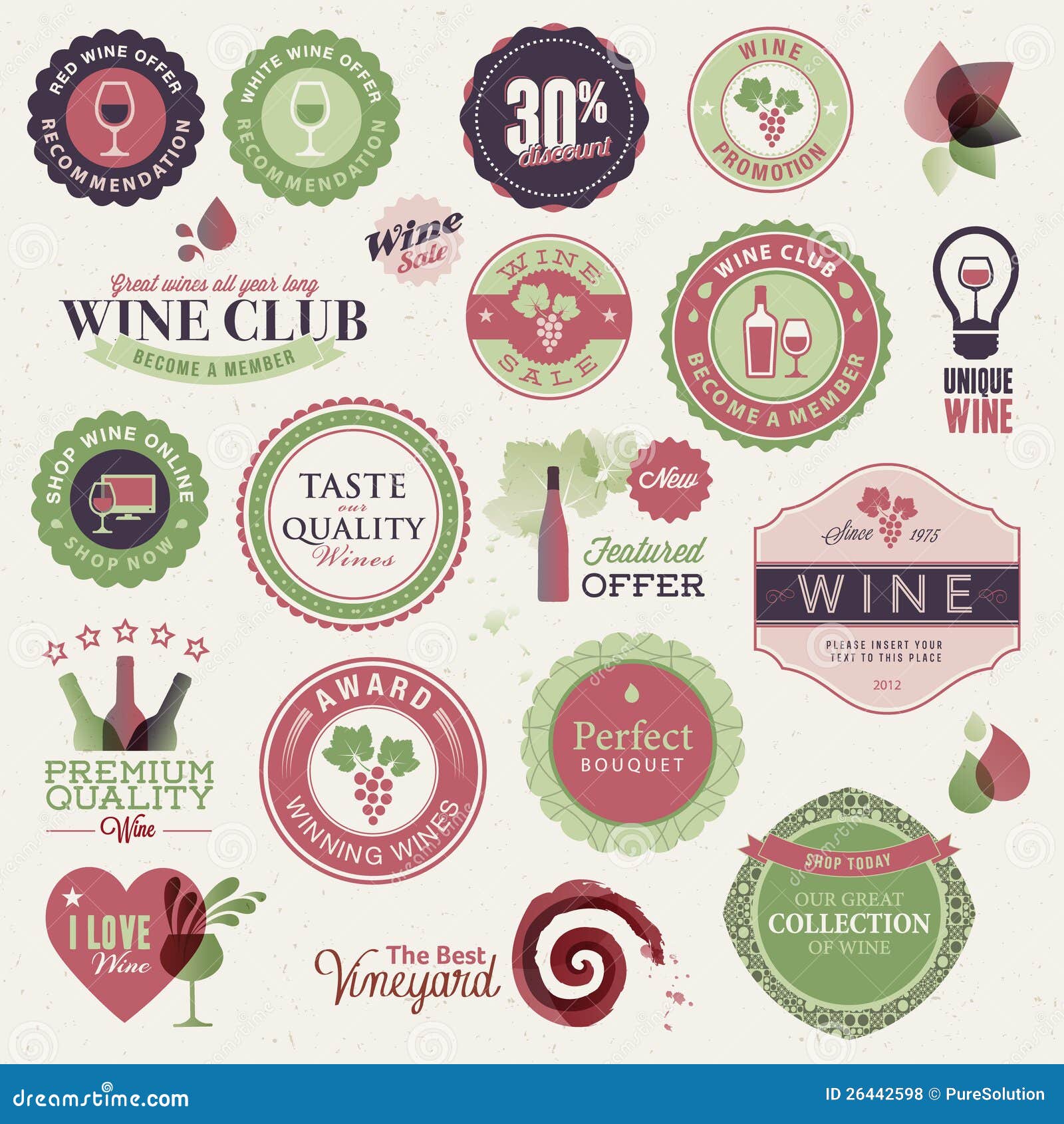 Wine Labels Template, Vector With Die Cut / Laser Cut Layers. Set With ...
