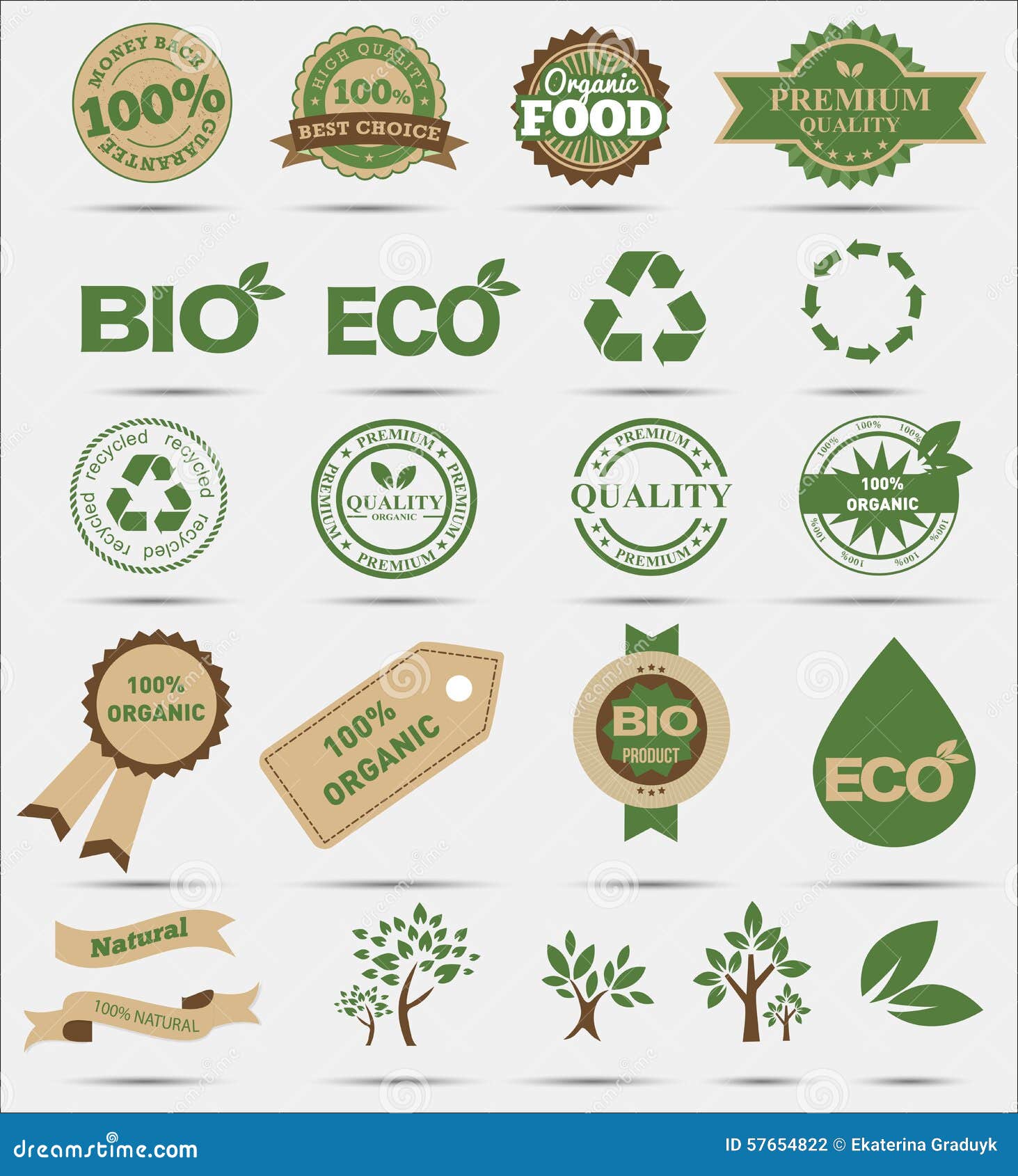 Set Labels and Emblems of Ecology and Environment Stock Illustration ...