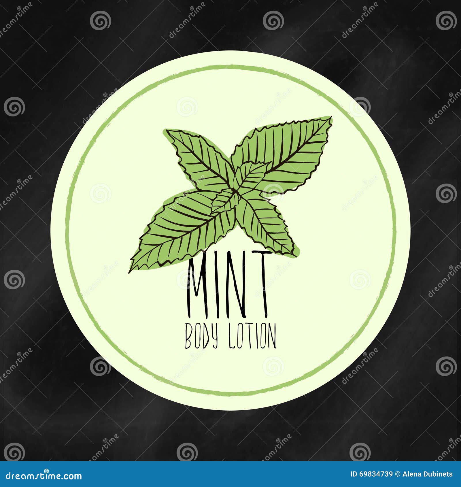 A Set of Labels with Frames for Beauty and Health. Mint Moisturizing ...
