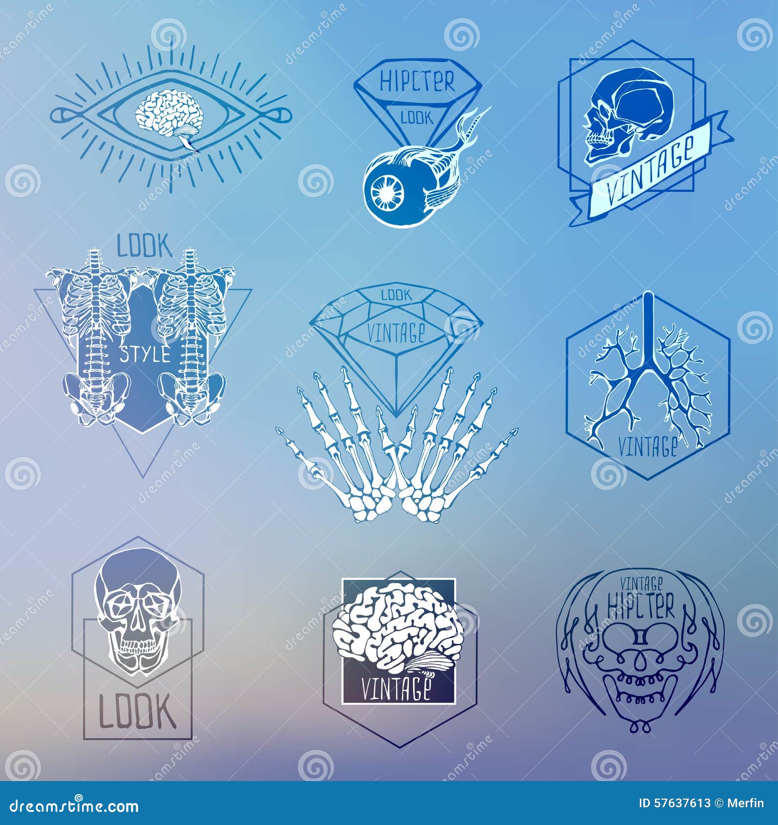 Set of Labels with Hand Draw Human Stock Vector - Illustration of life ...