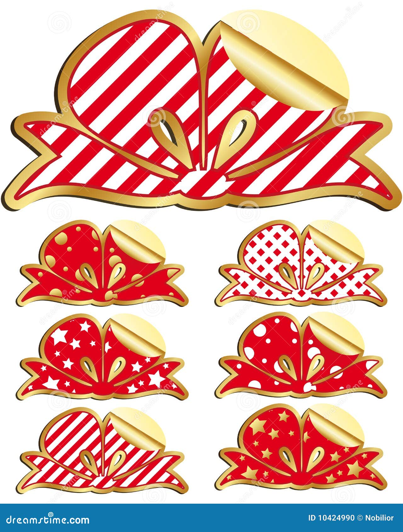 Set of labels Holiday bow stock vector. Illustration of magic - 10424990