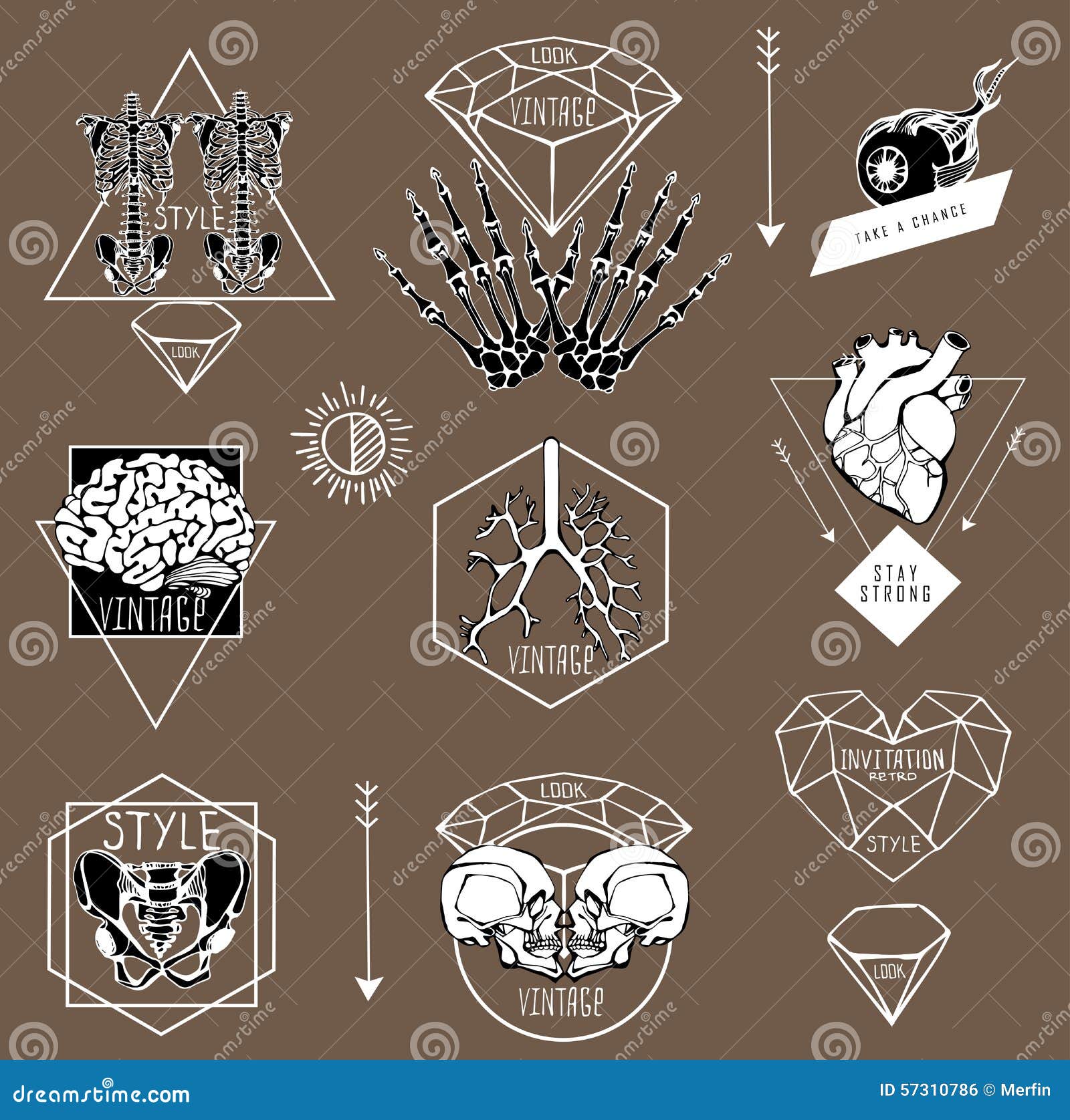 Set of Labels with human stock vector. Illustration of border - 57310786