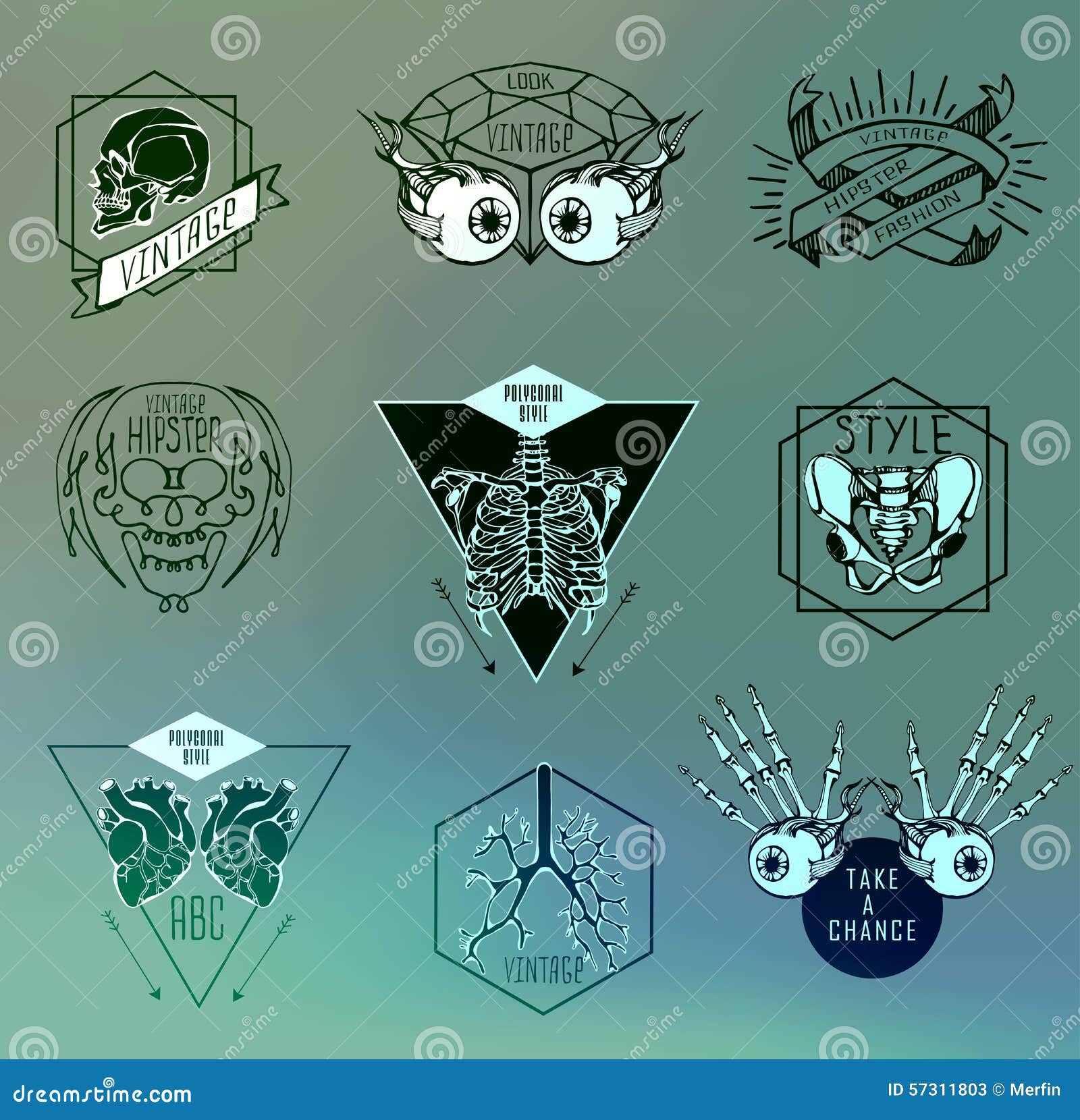 Set of Labels with human stock vector. Illustration of bone - 57311803