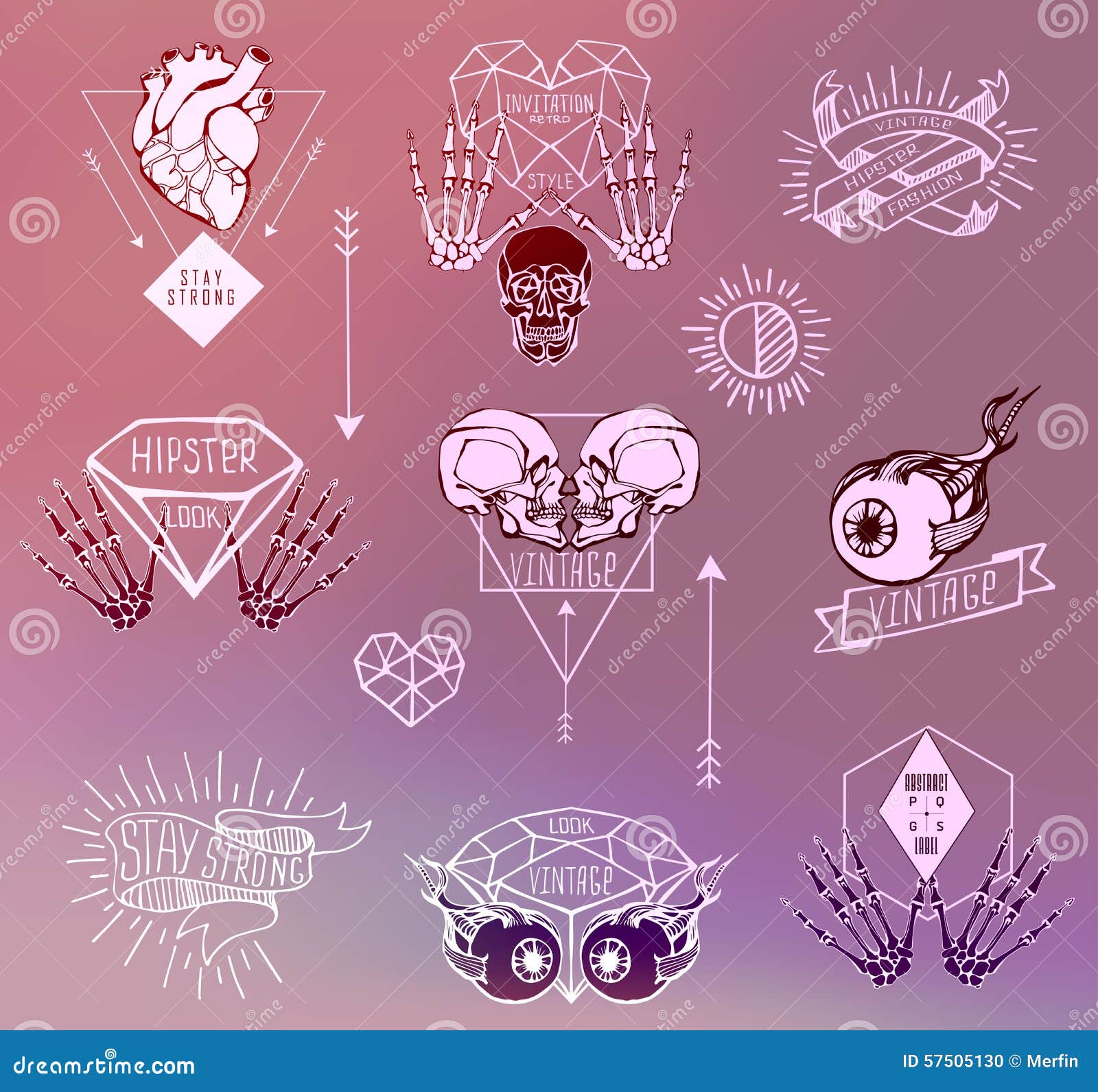 Set of Labels with human stock vector. Illustration of design - 57505130