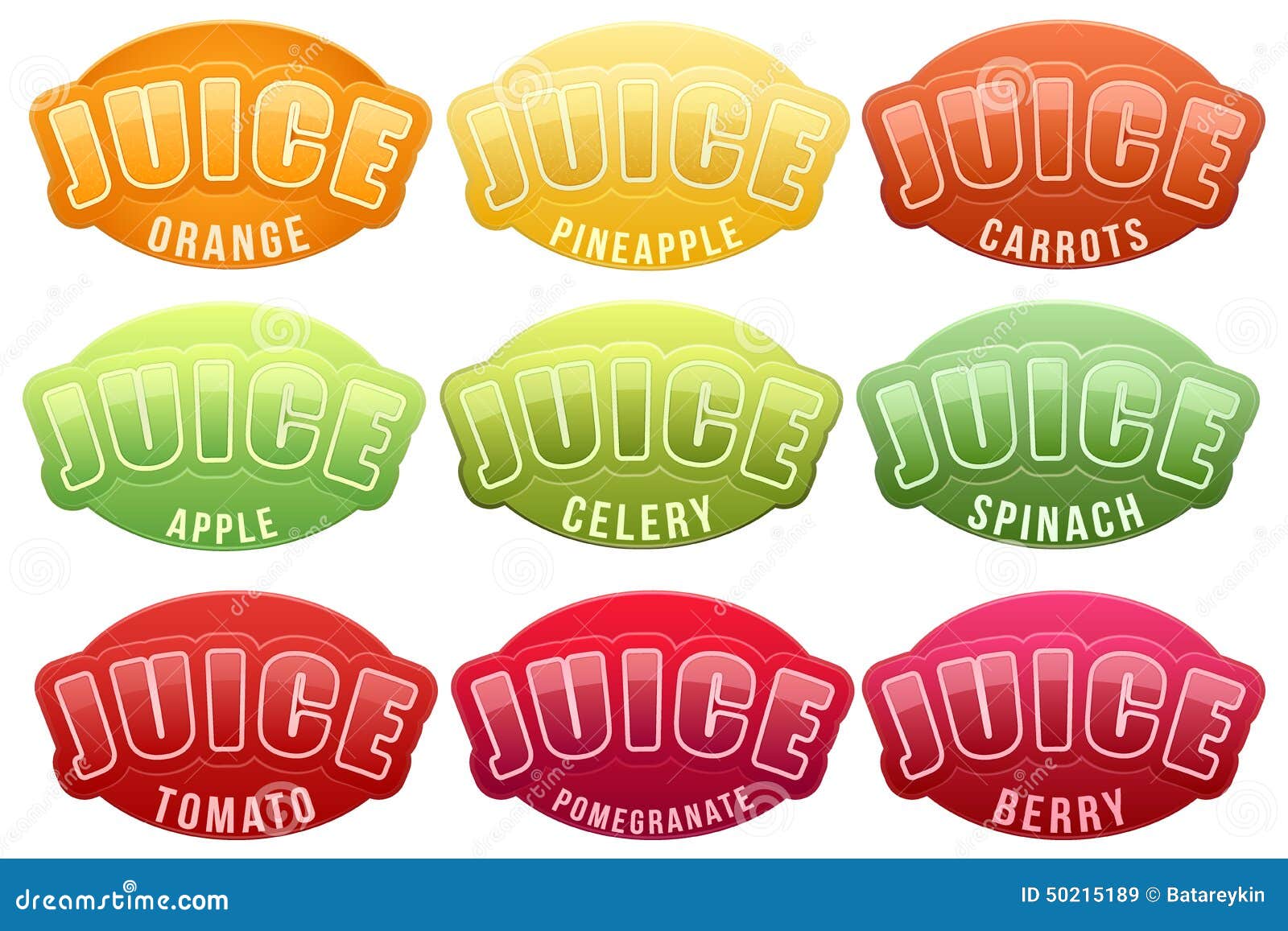 Set of Labels Juice. Bright Premium Design. Vector Stock Vector ...