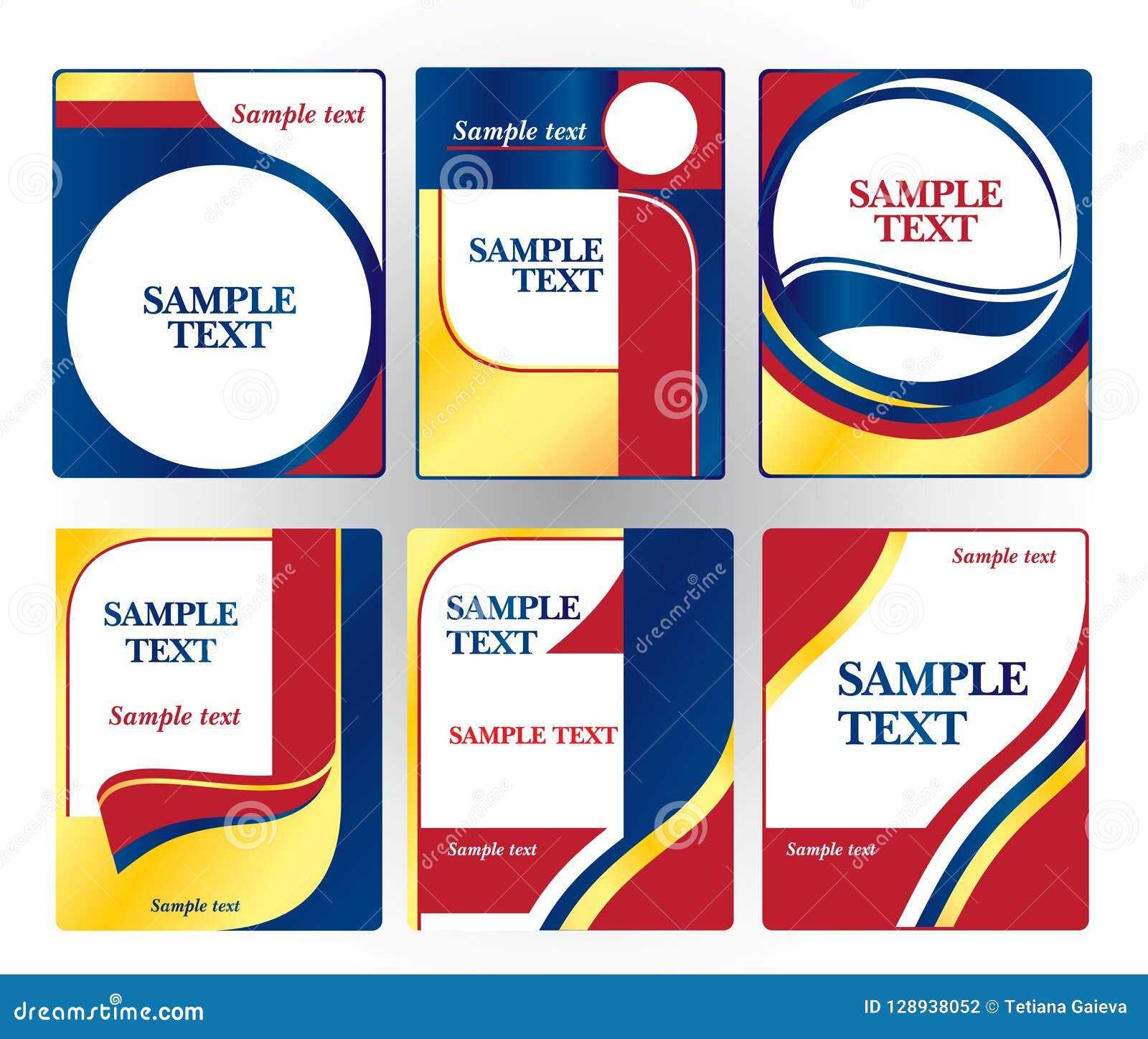 Set of Labels Made in Three Colors. Stock Vector - Illustration of ...