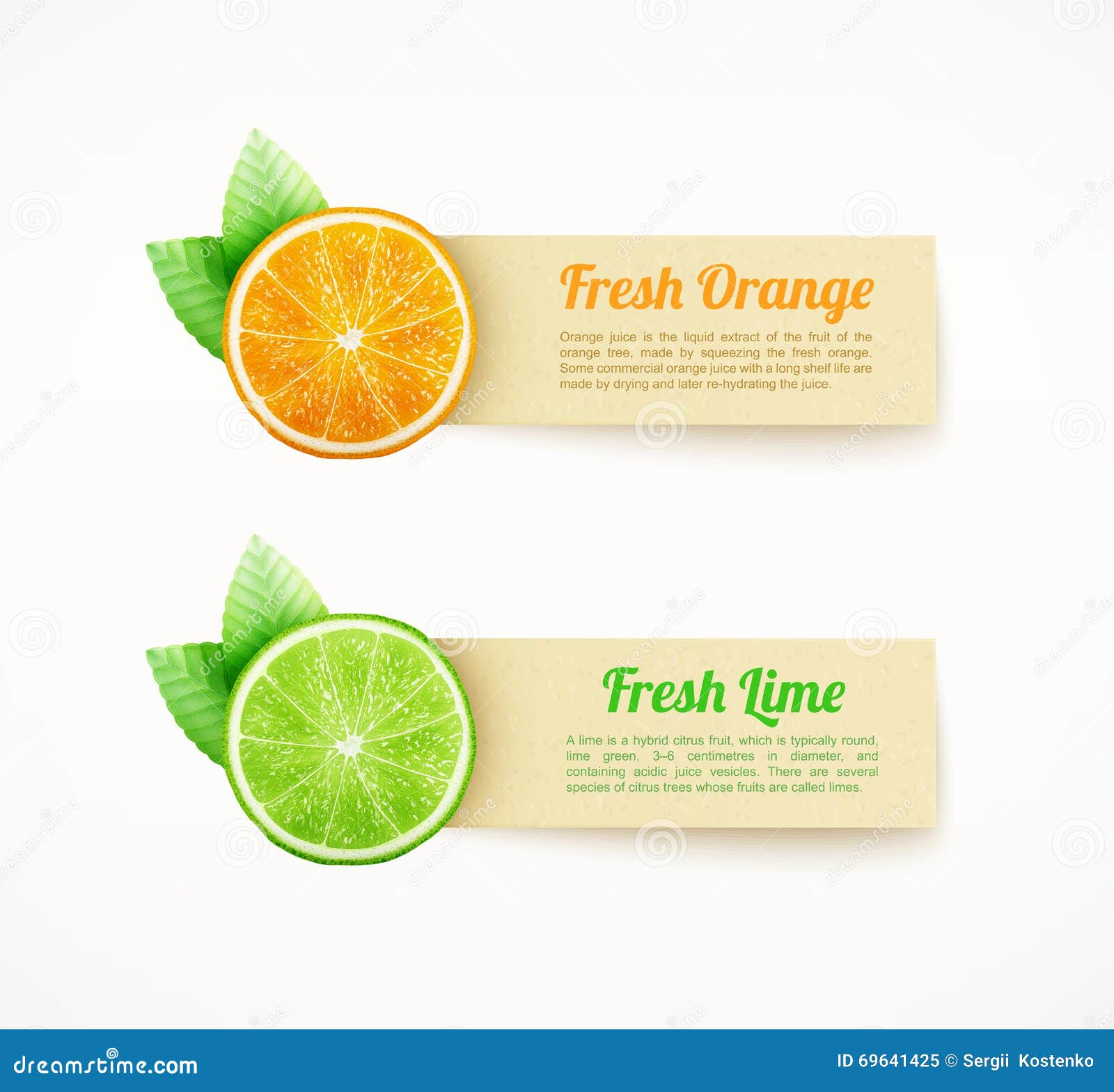 Set of Labels with Orange and Lime Stock Vector - Illustration of ...