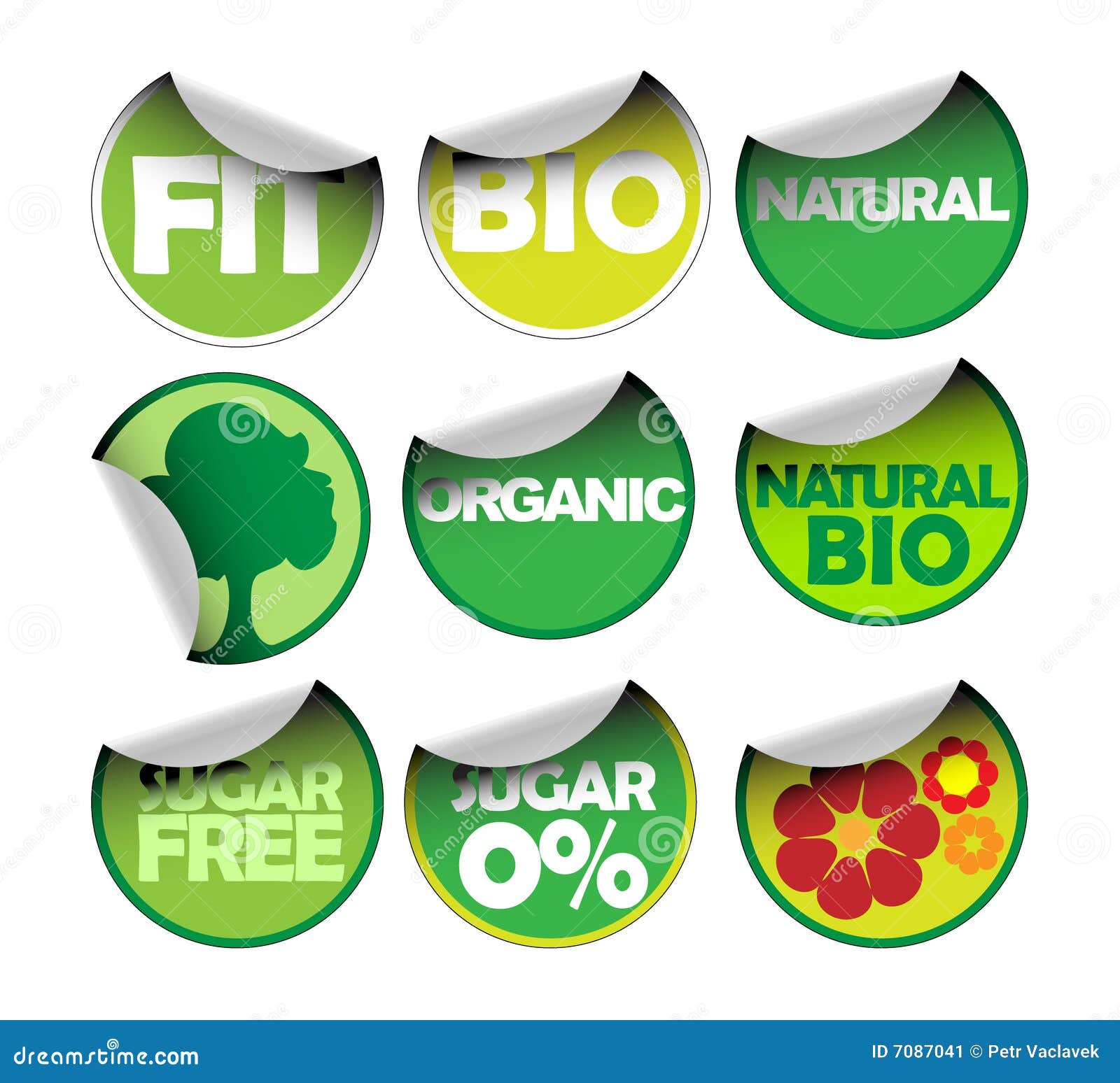 Set of labels for organic stock vector. Illustration of plant - 7087041