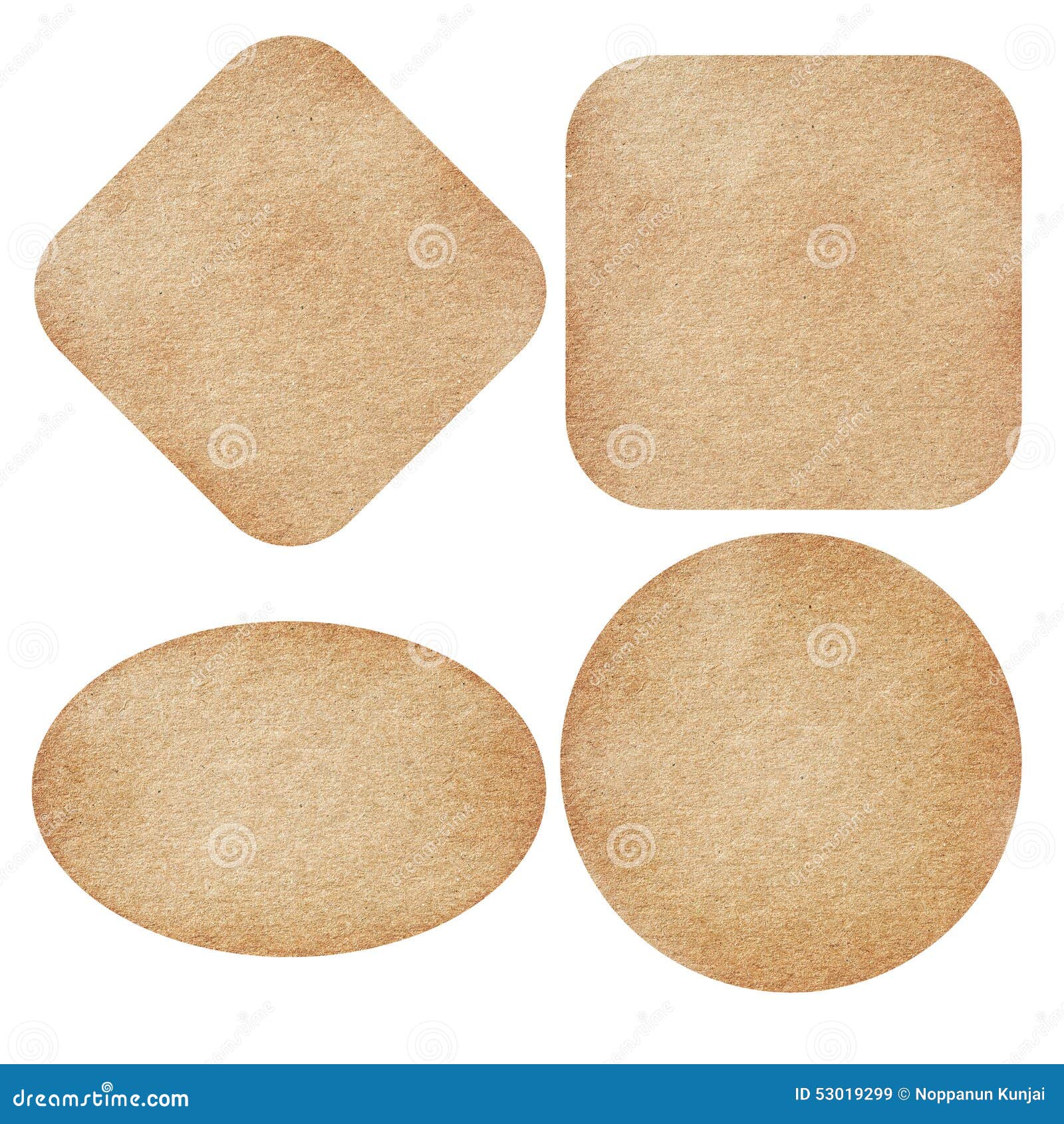 Set Of Labels From Recycled Paper. Royalty-Free Stock Photography ...