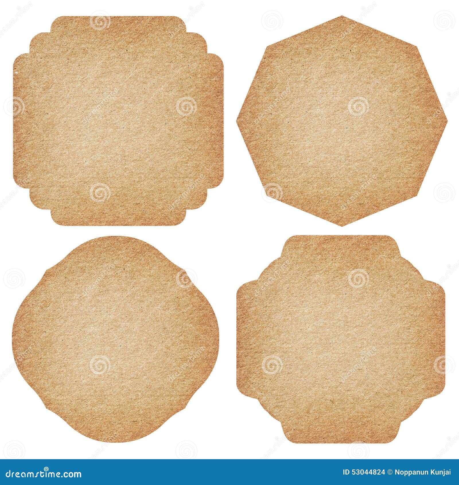 Set Of Labels From Recycled Paper. Royalty-Free Stock Photography ...