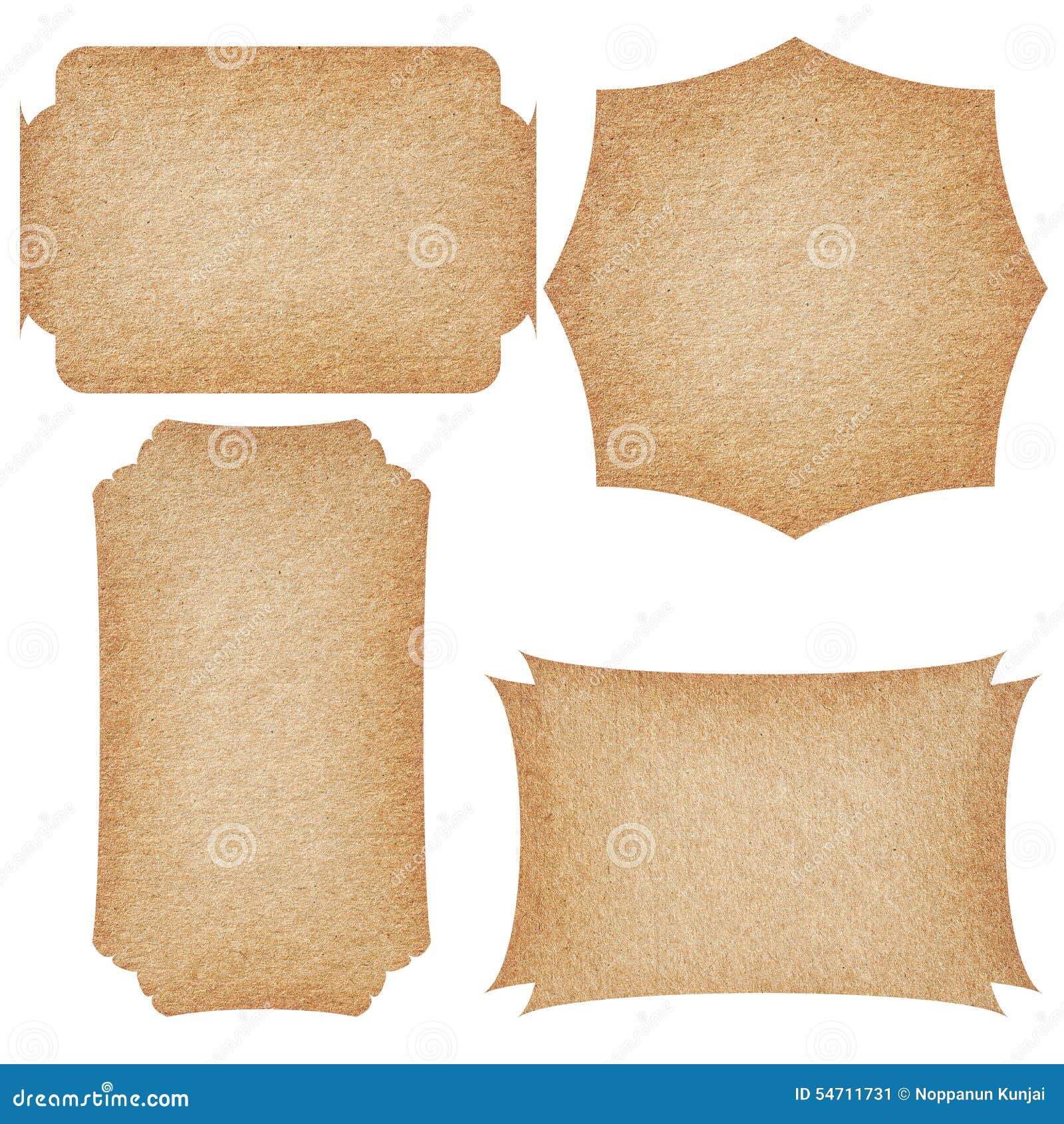 Set Of Labels From Recycled Paper. Royalty-Free Stock Photography ...