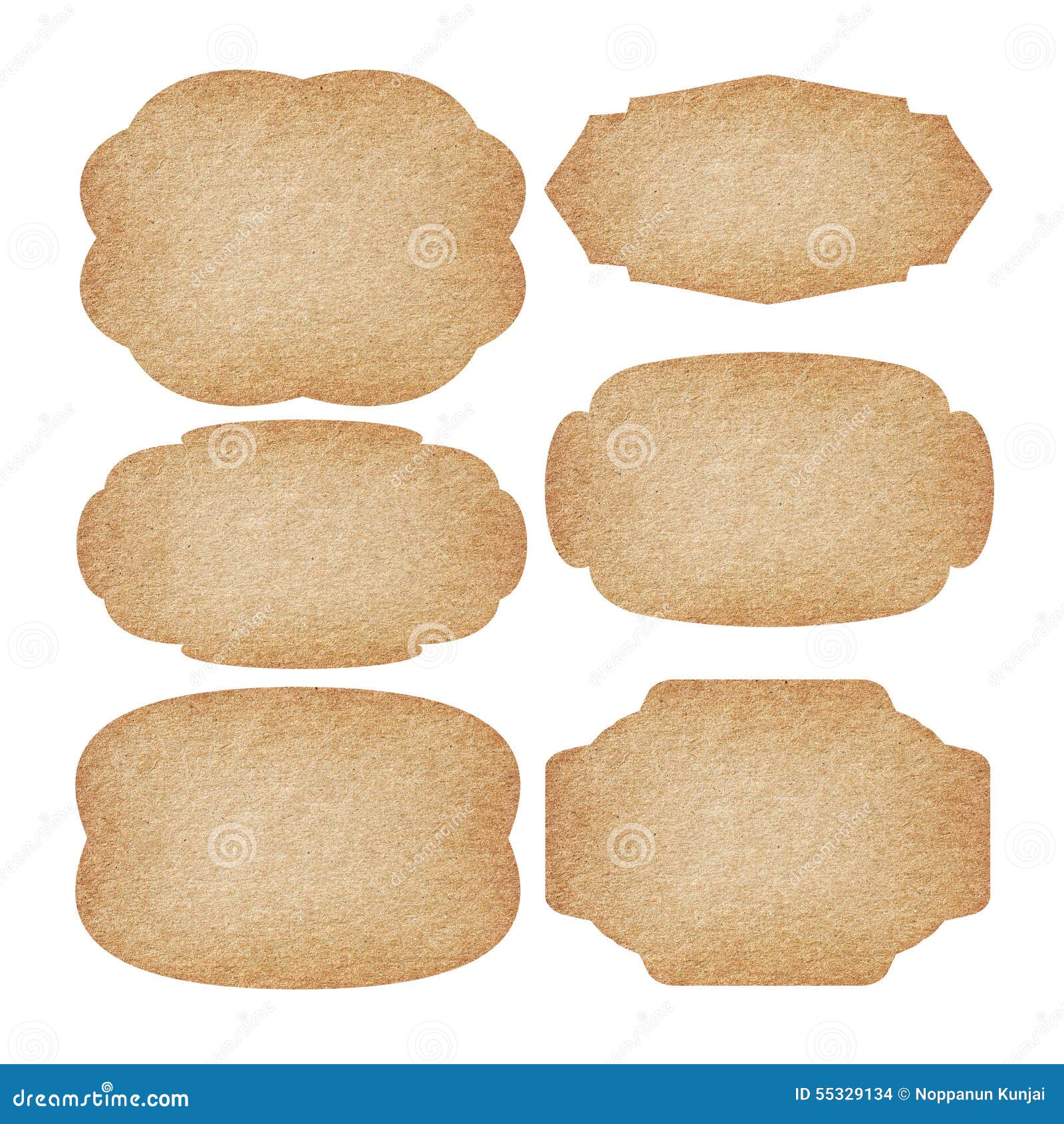 Set of Labels from Recycled Paper. Stock Photo - Image of blank, craft ...