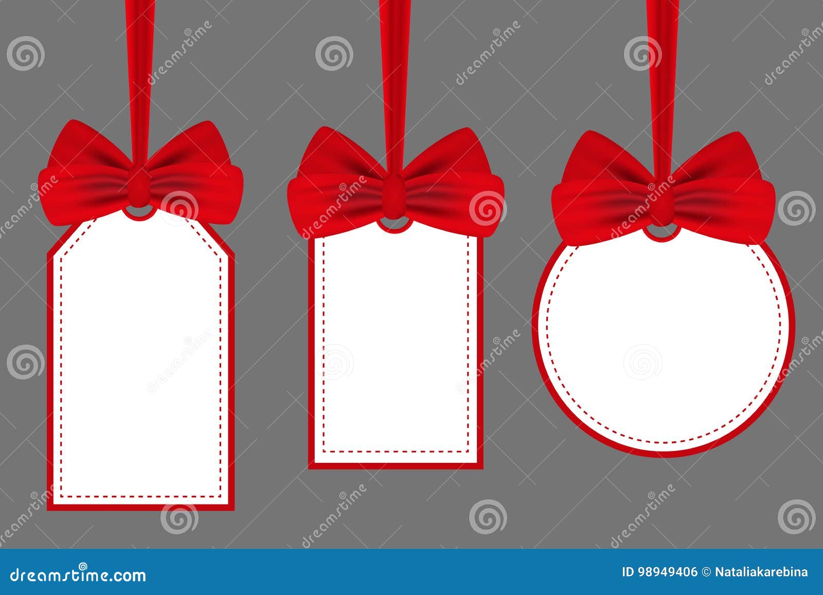 Set Labels with Red Bows. Vector Stock Vector - Illustration of price ...