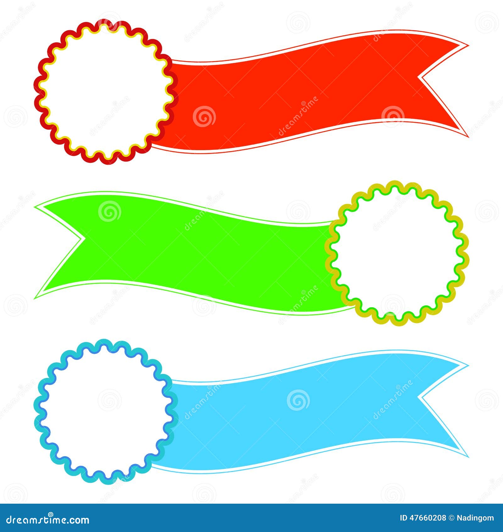 Set of labels with ribbon stock vector. Illustration of decor - 47660208