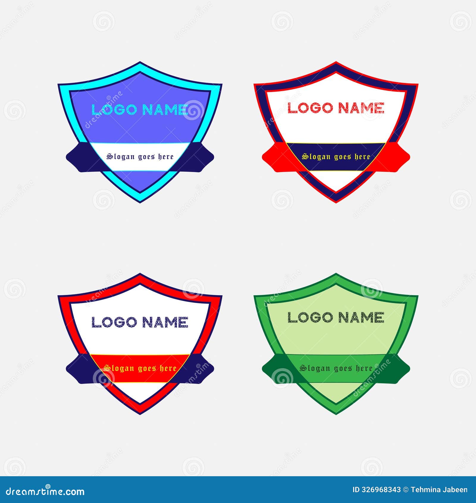 Set of Labels with Ribbons, Shield Logo Design Template, Set of Shields ...