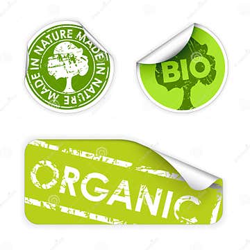 Set of Labels with Stamps for Organic Stock Vector - Illustration of ...