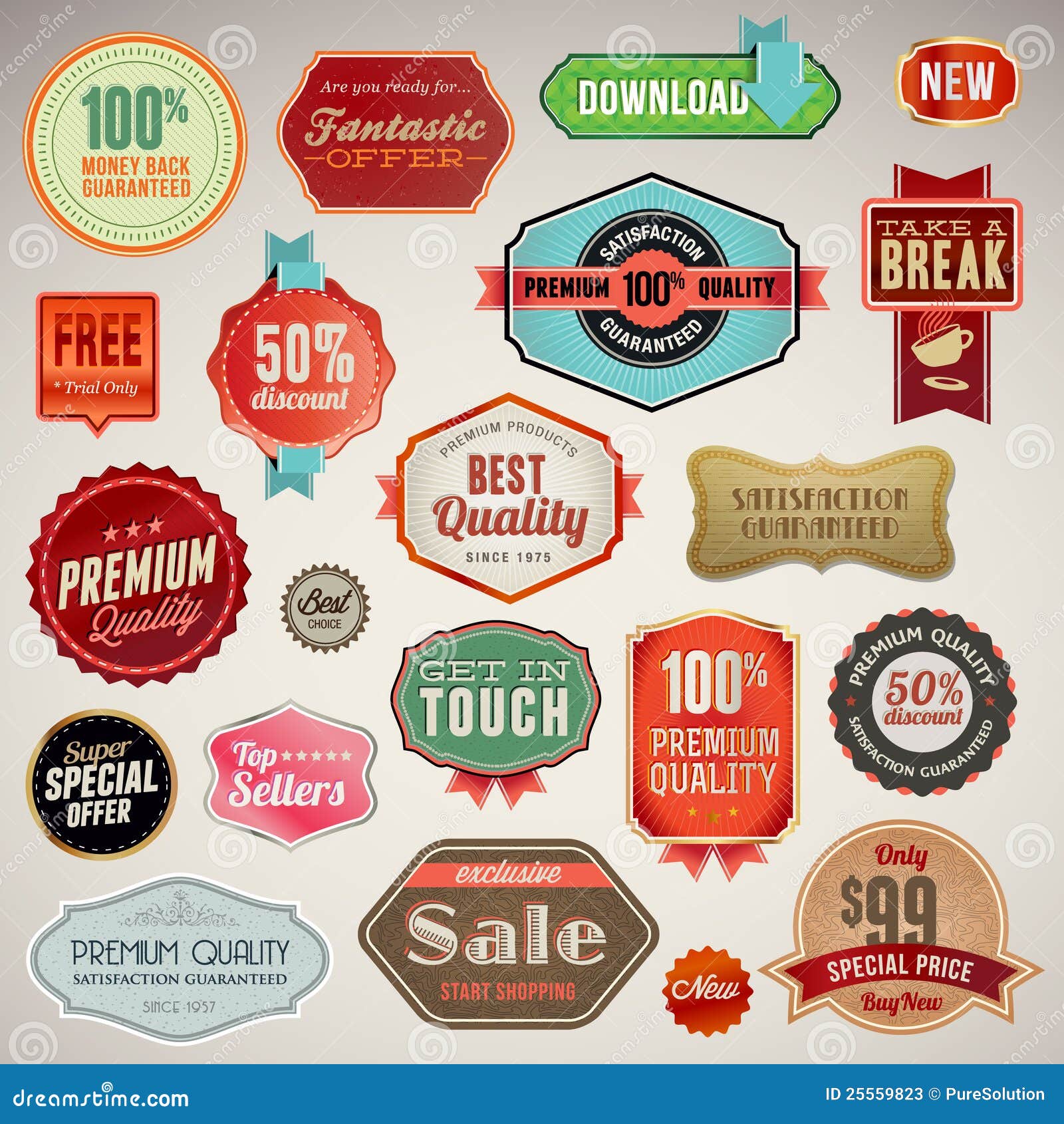 Set of labels and stickers stock vector. Illustration of discount ...