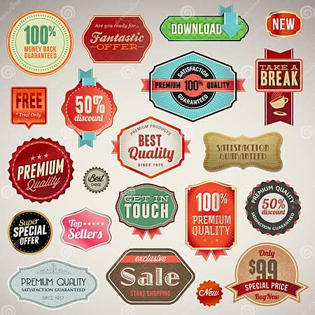 Set of labels and stickers stock vector. Illustration of discount ...